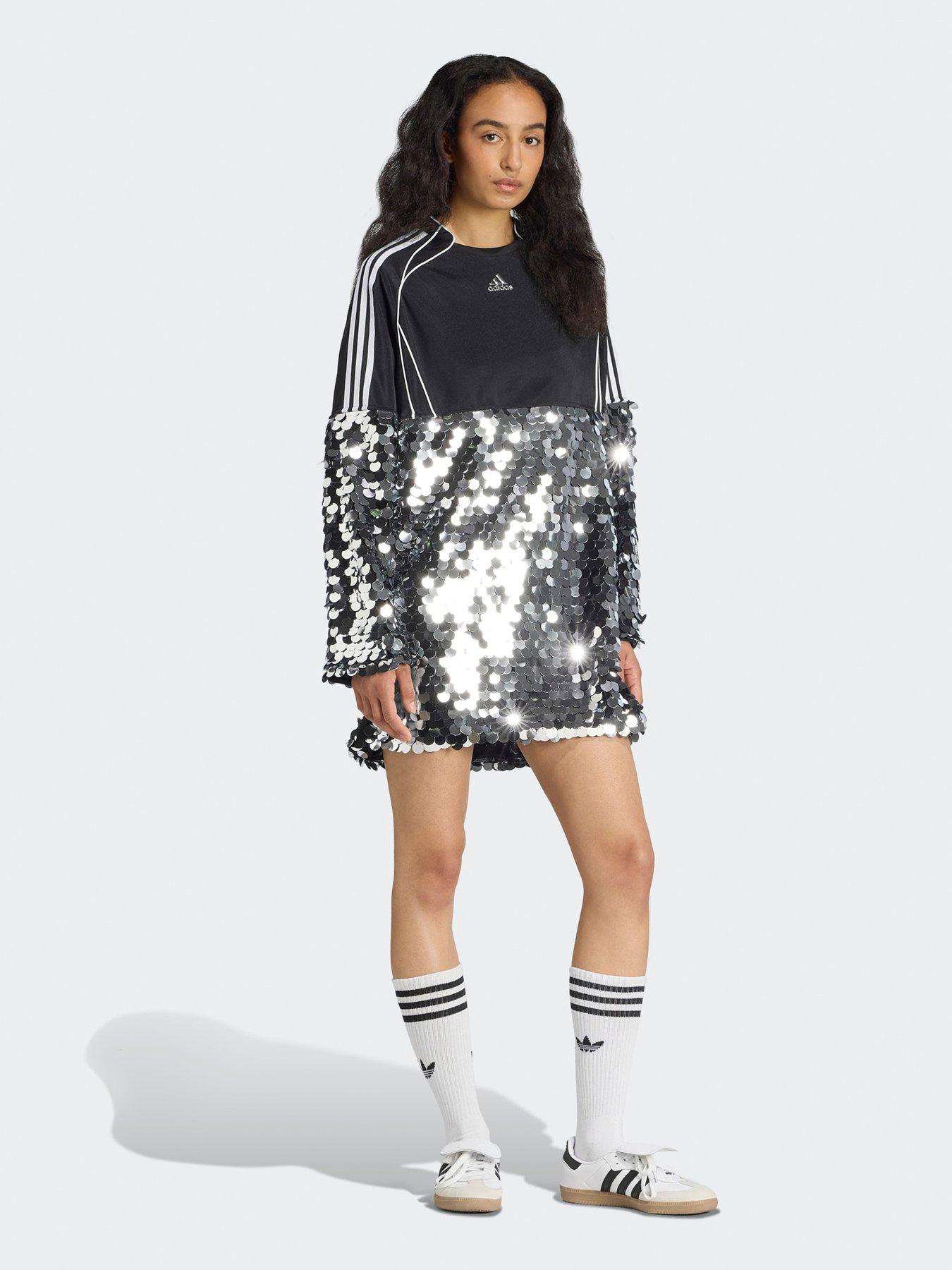 adidas Originals Womens Teamgeist Sequins Mini Dress - Black | Very
