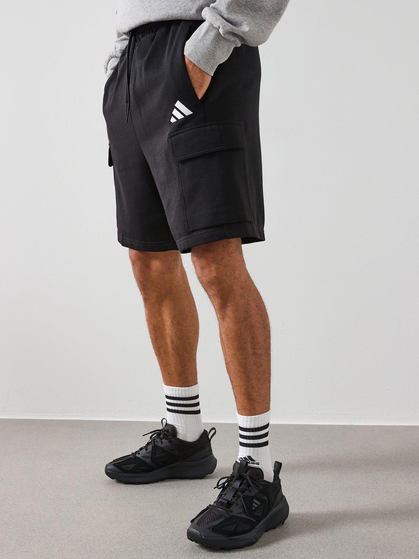 adidas Sportswear Men's Essentials Feel Cozy Fleece Cargo Short - Black ...