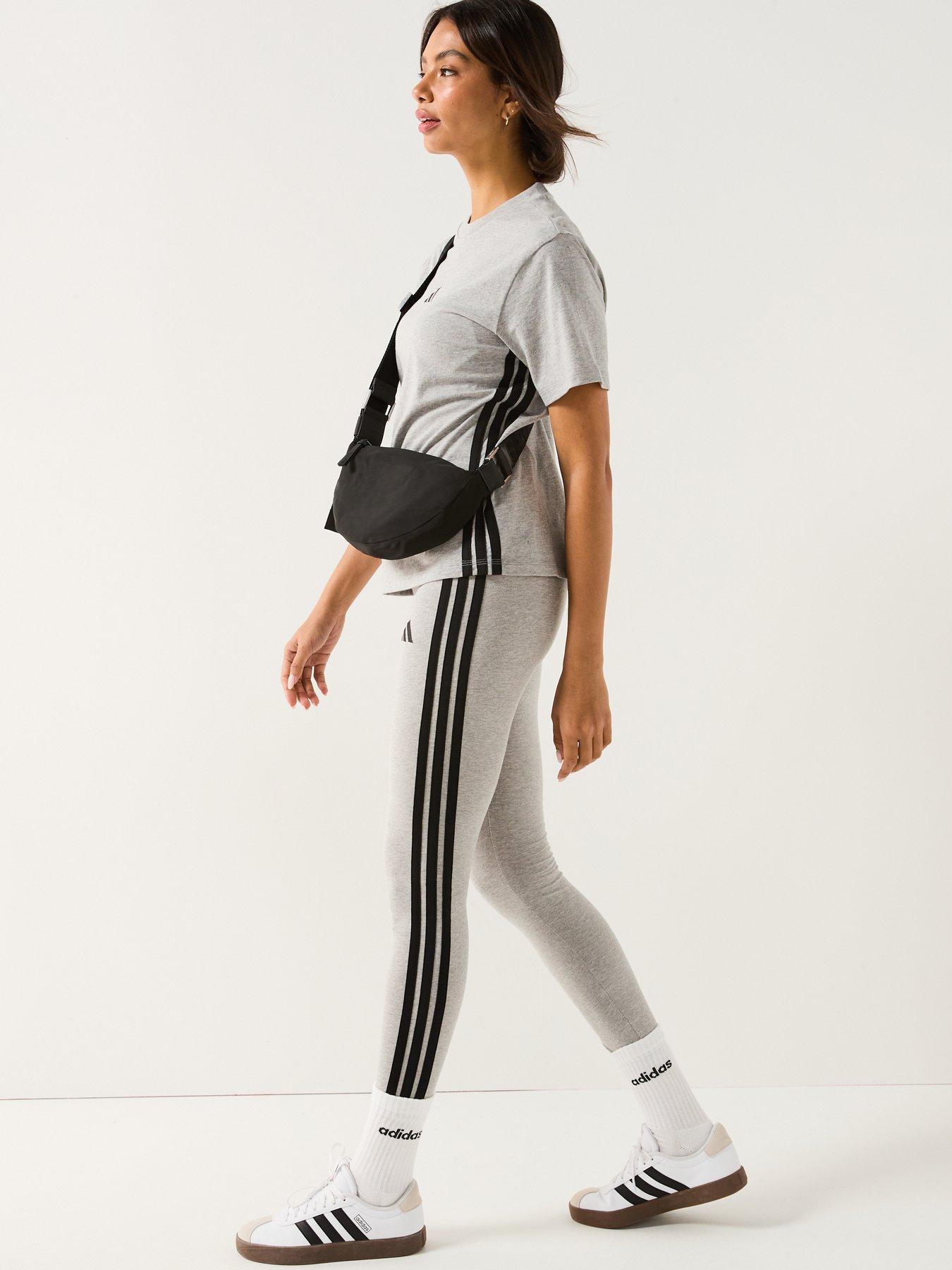adidas Sportswear Women's Essentials 3-stripes Cotton Leggings - Grey ...