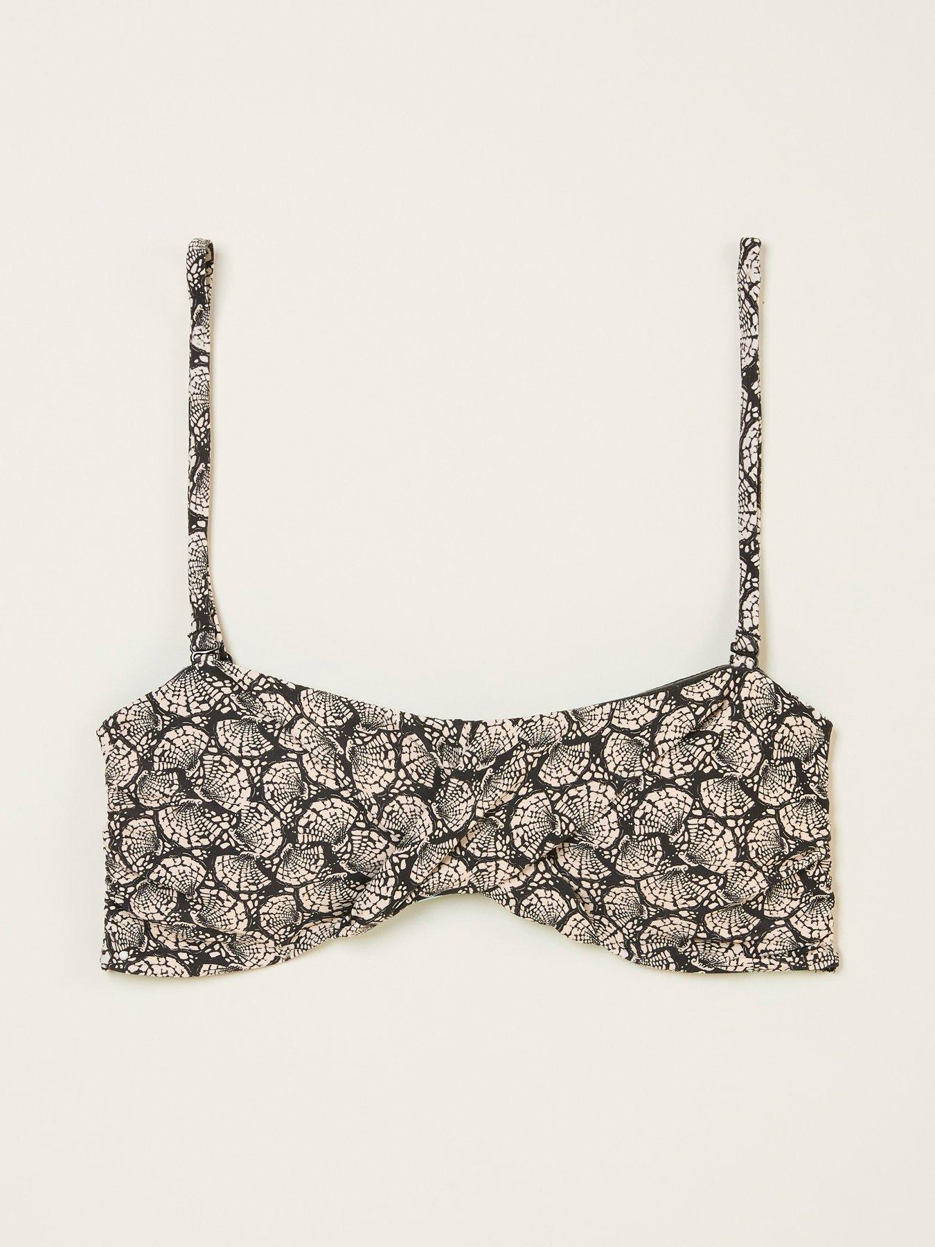 FatFace Ness Mono Shell Bikini Top - Black | Very