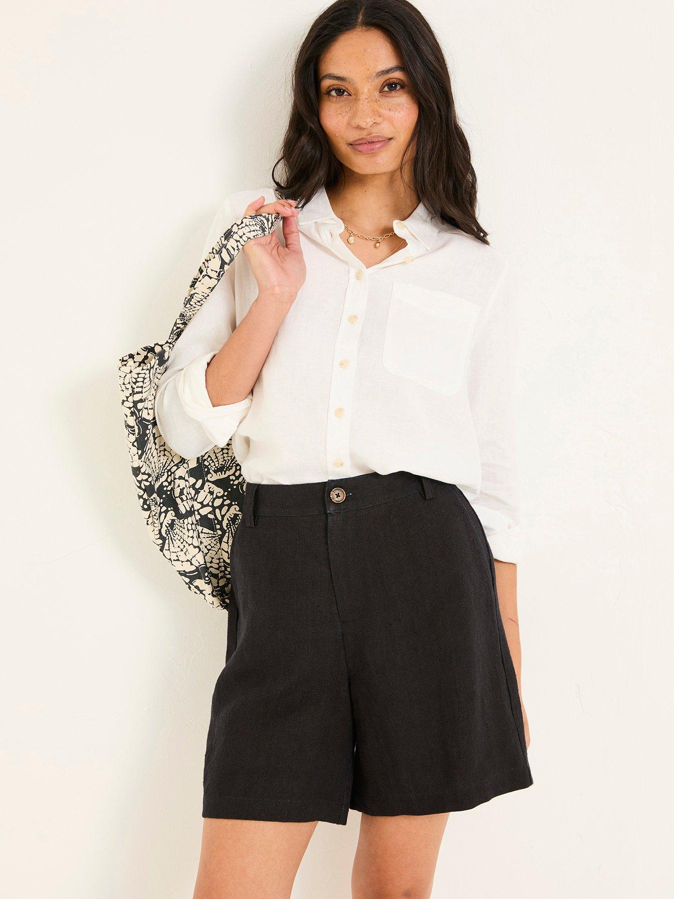 FatFace Nell Linen Short - Black | Very