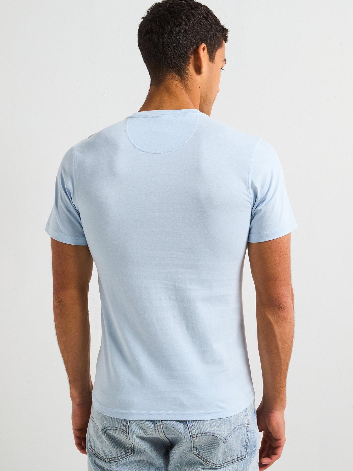 Barbour International Small Logo Slim Short Sleeve T-Shirt - Light Blue ...