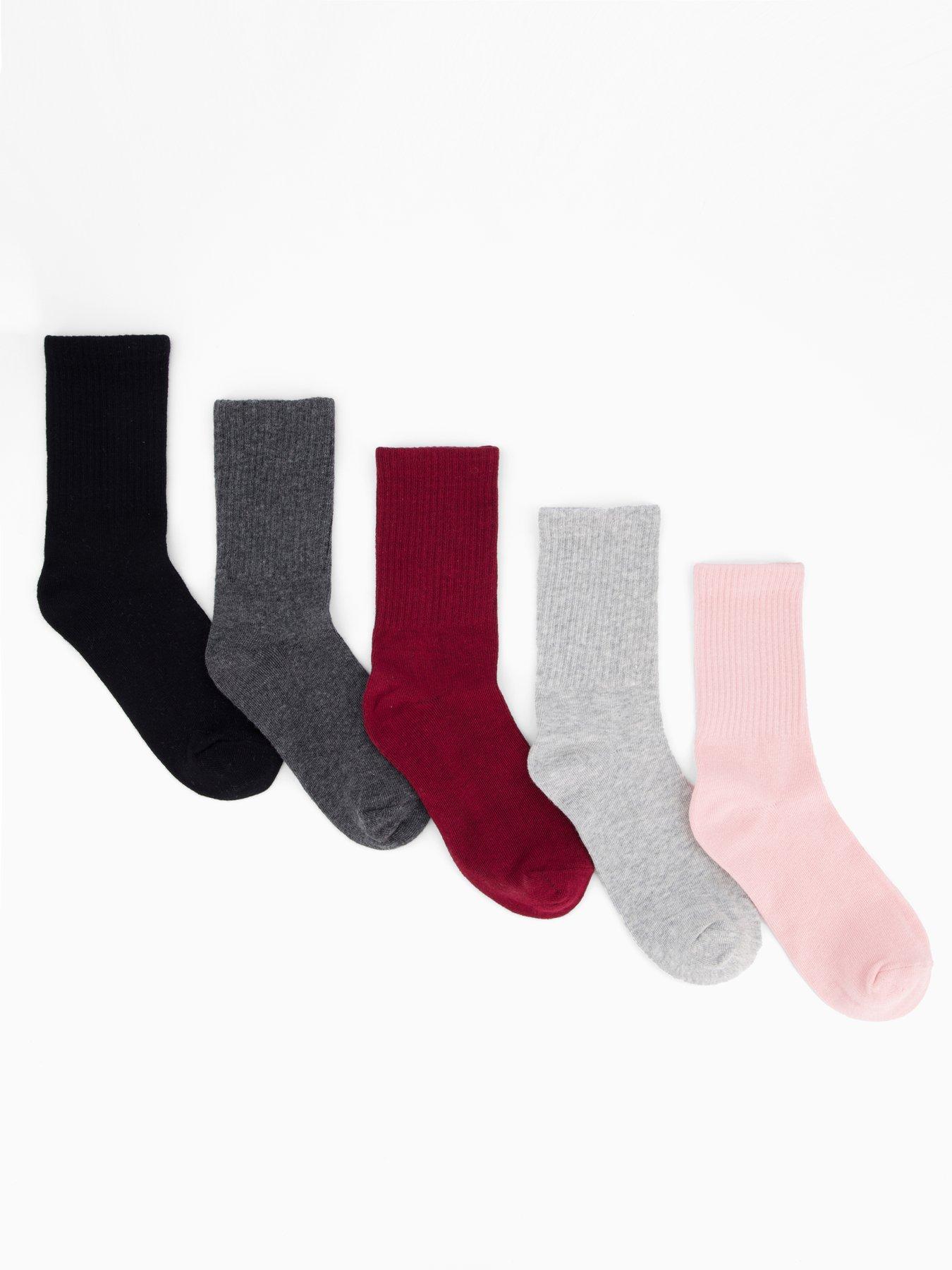 The Very Collection 5 Pack Plain Rib Ankle Socks - Multi | Very