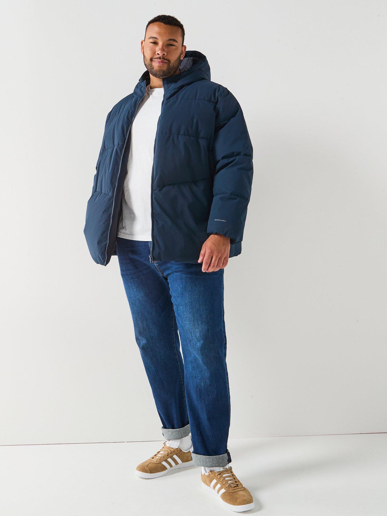 Jack & Jones Plus Mid Length Padded - Navy | Very