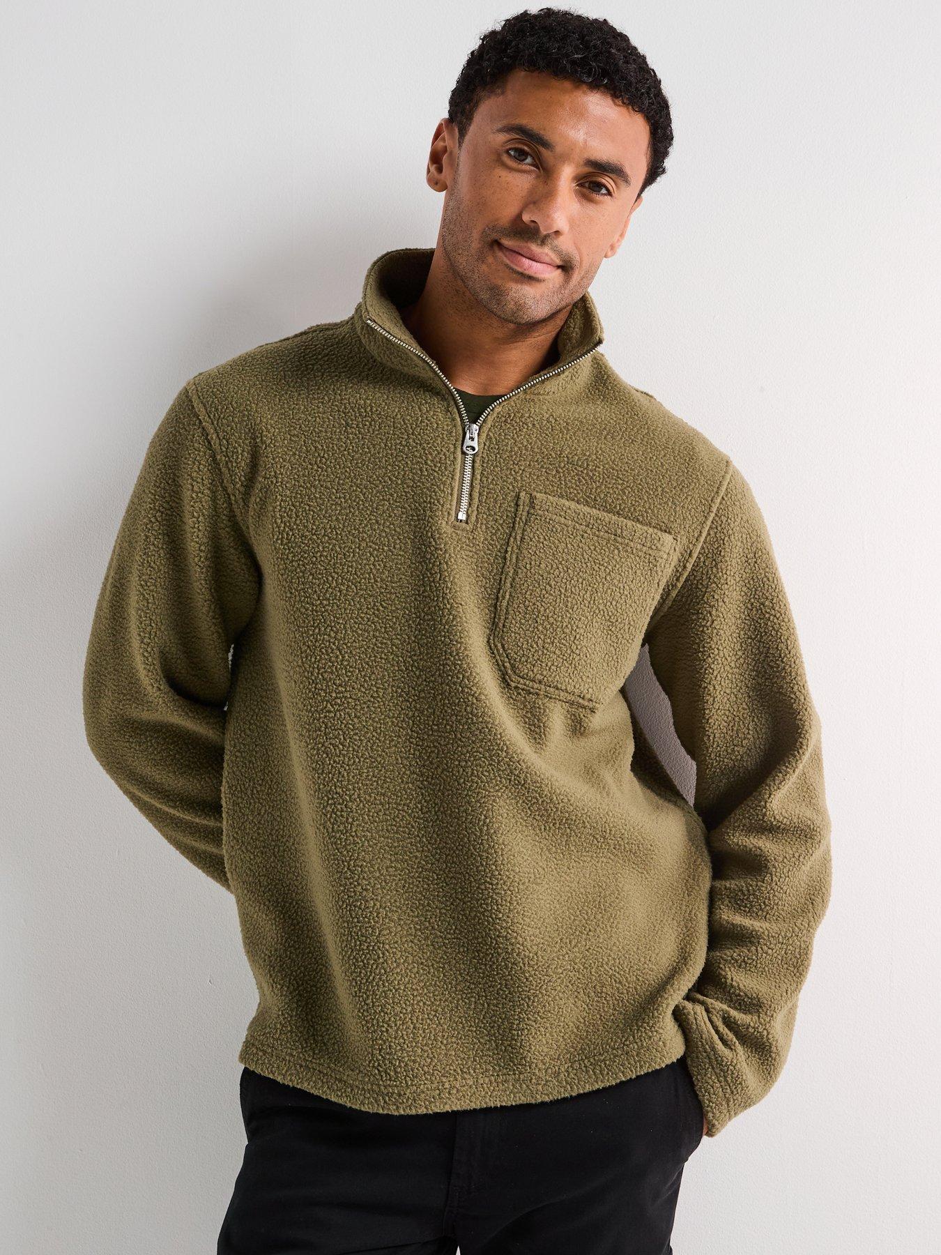 Jack & Jones Joribiza Fleece 1/2 Zip Sweat - Khaki | Very