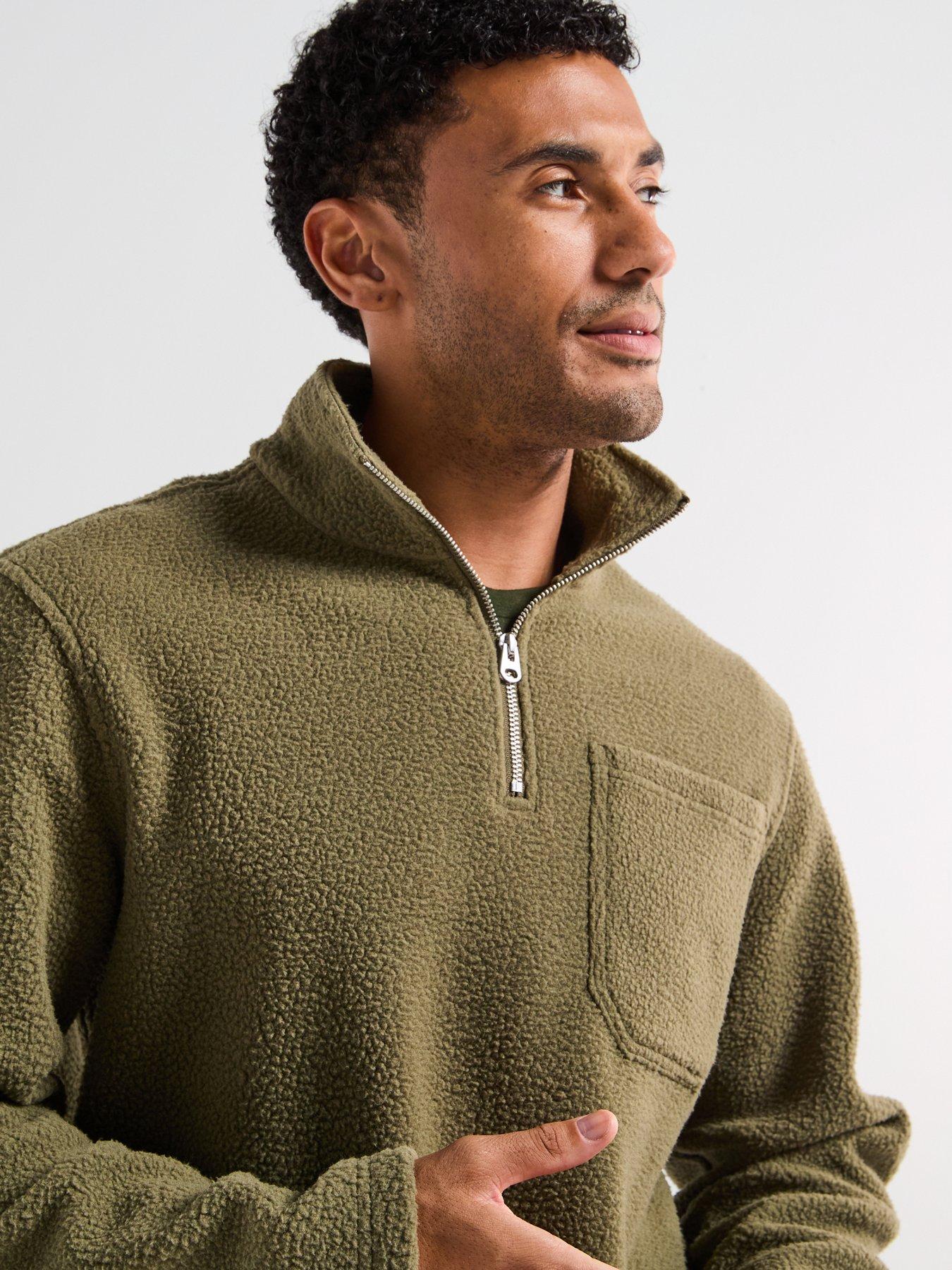 Jack & Jones Joribiza Fleece 1/2 Zip Sweat - Khaki | Very