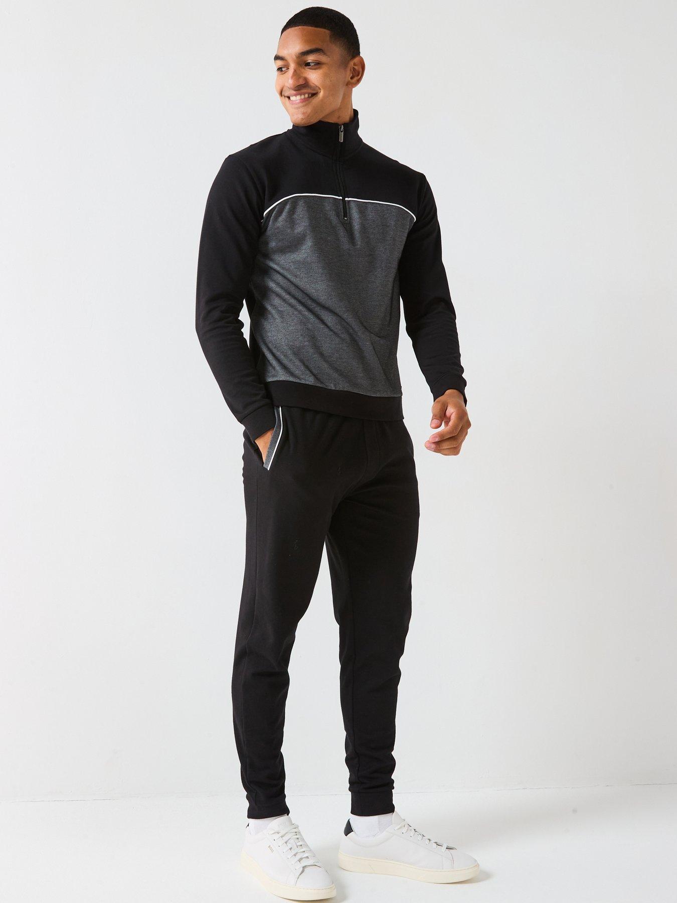 BOSS Contrast Panel Tracksuit - Black | Very