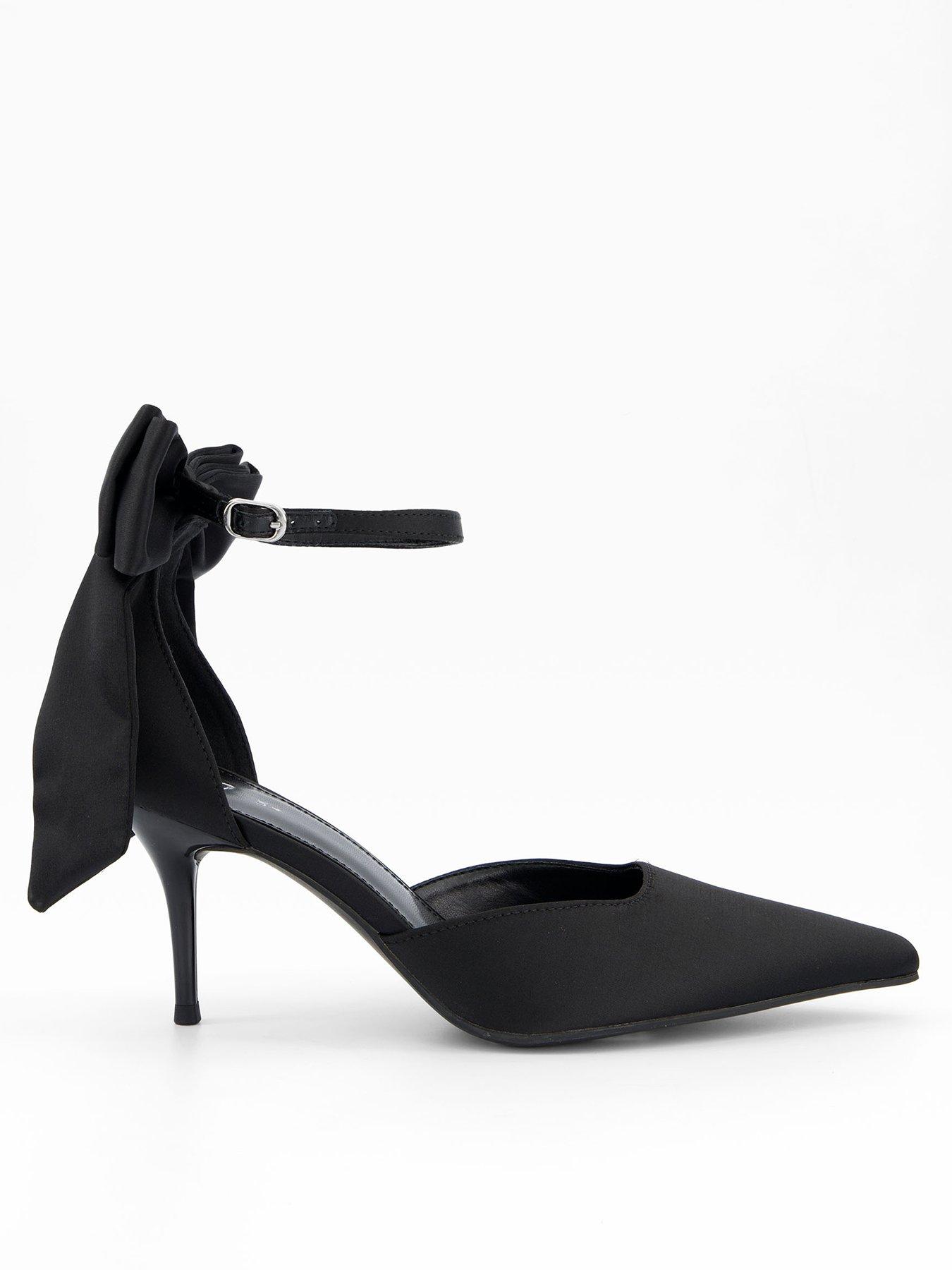 The Very Collection Bow Back Heel Court Shoe - Black | Very