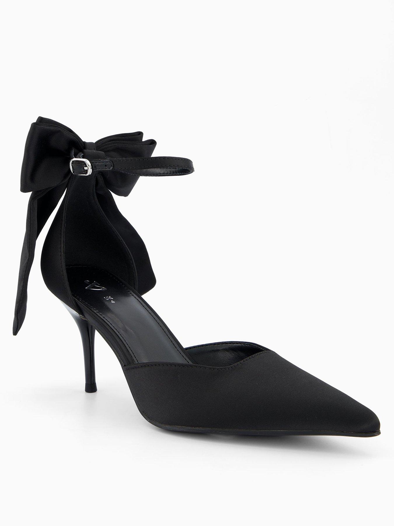 The Very Collection Bow Back Heel Court Shoe - Black | Very