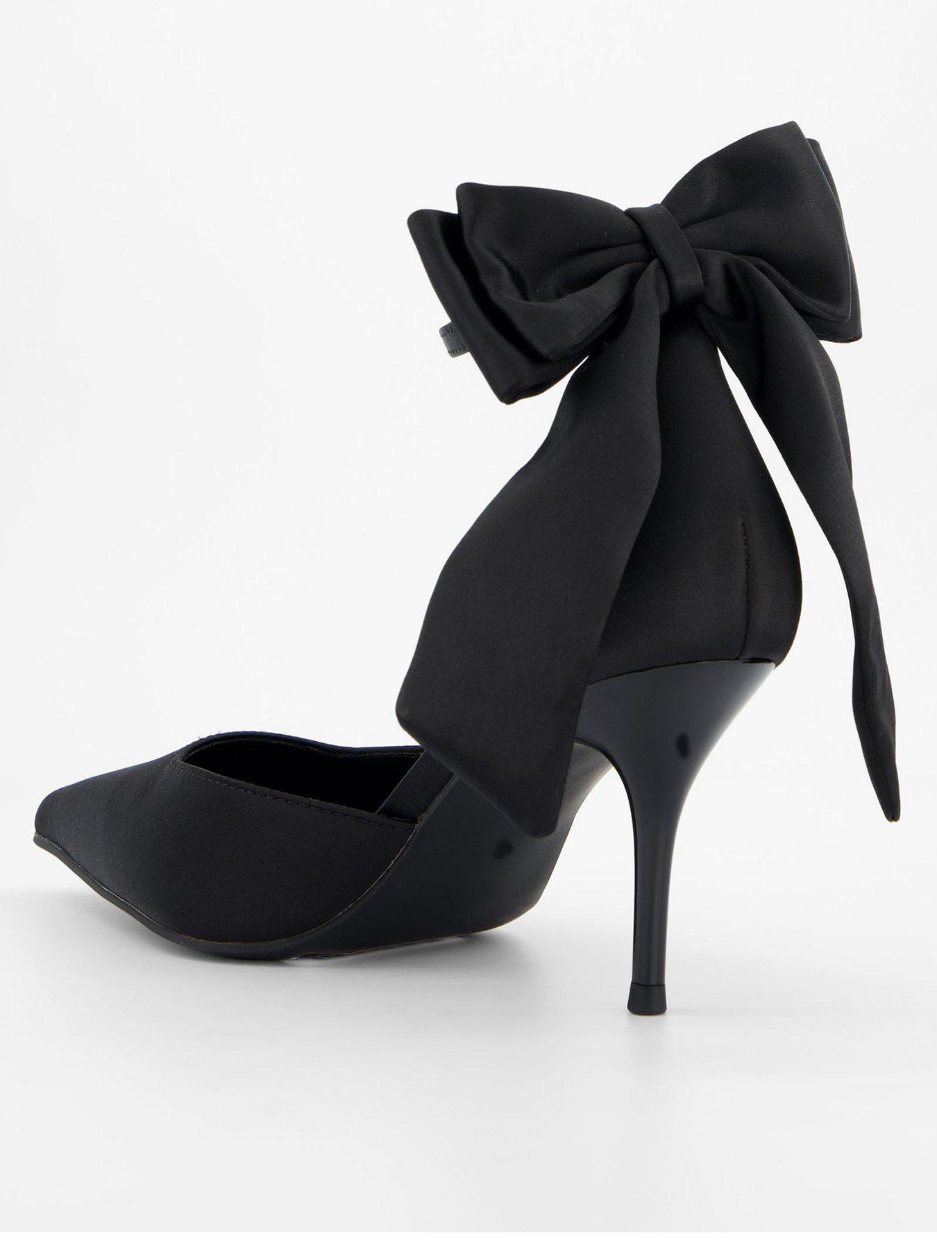 The Very Collection Bow Back Heel Court Shoe - Black | Very