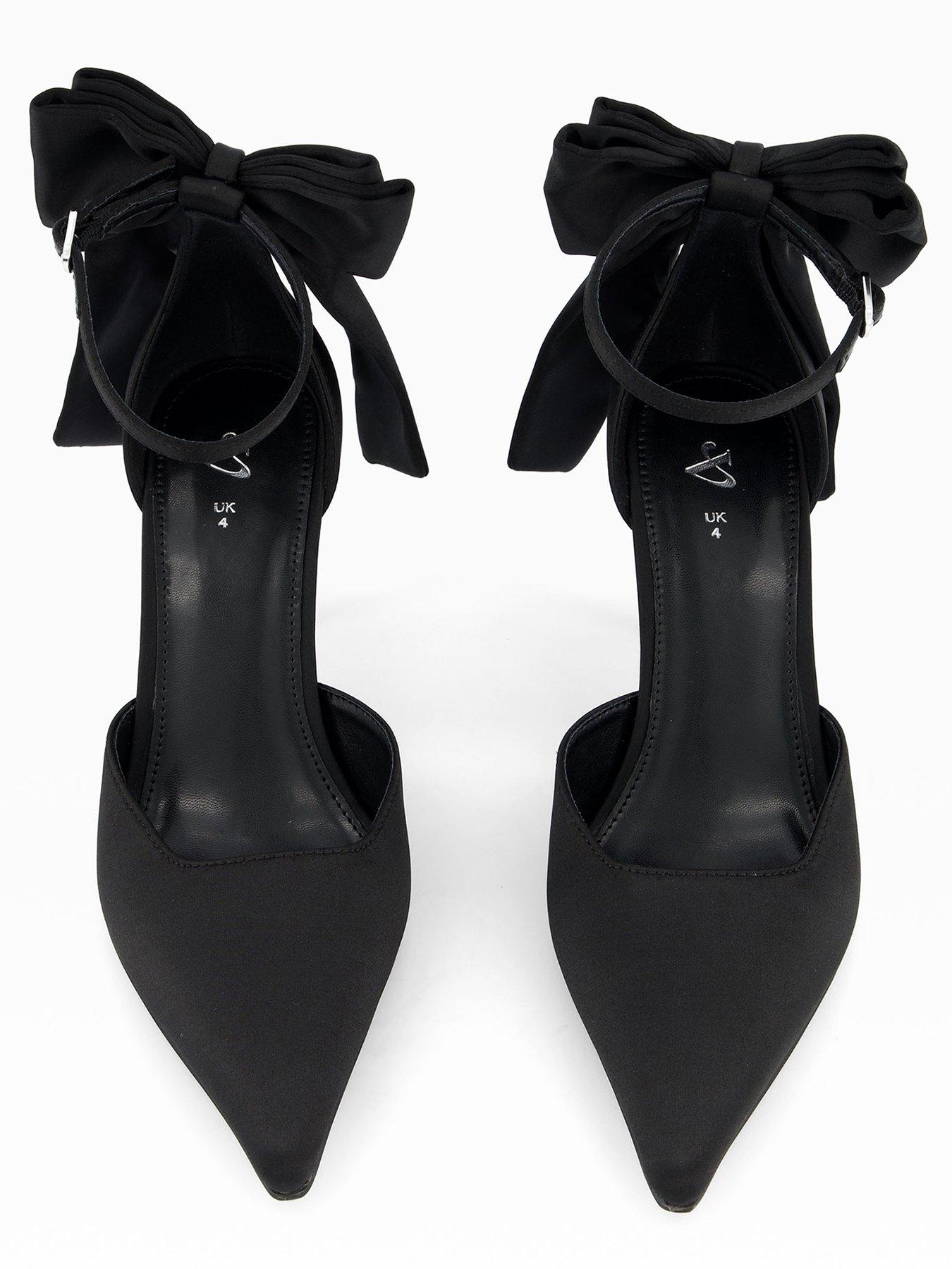 The Very Collection Bow Back Heel Court Shoe - Black | Very
