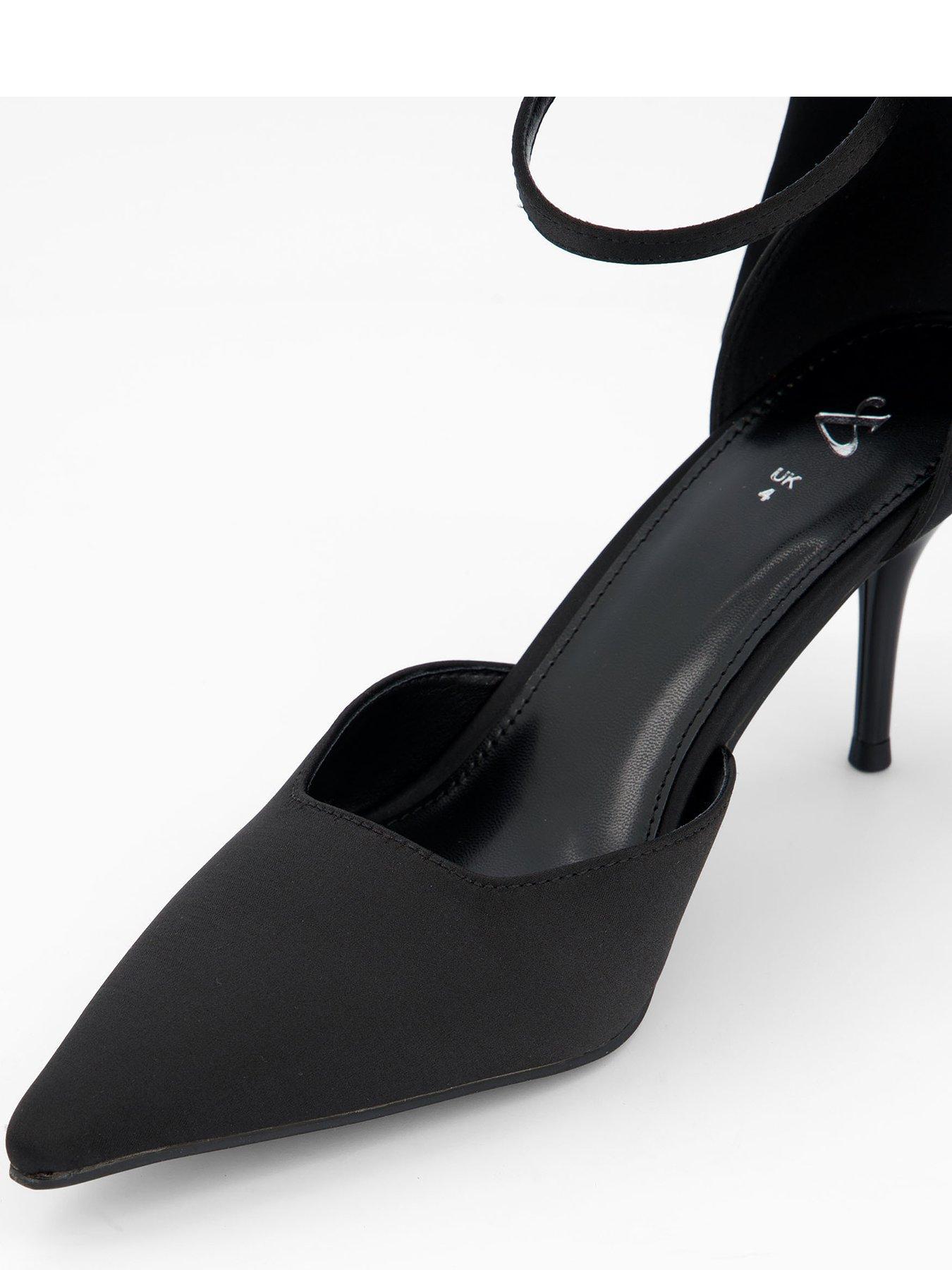The Very Collection Bow Back Heel Court Shoe - Black | Very
