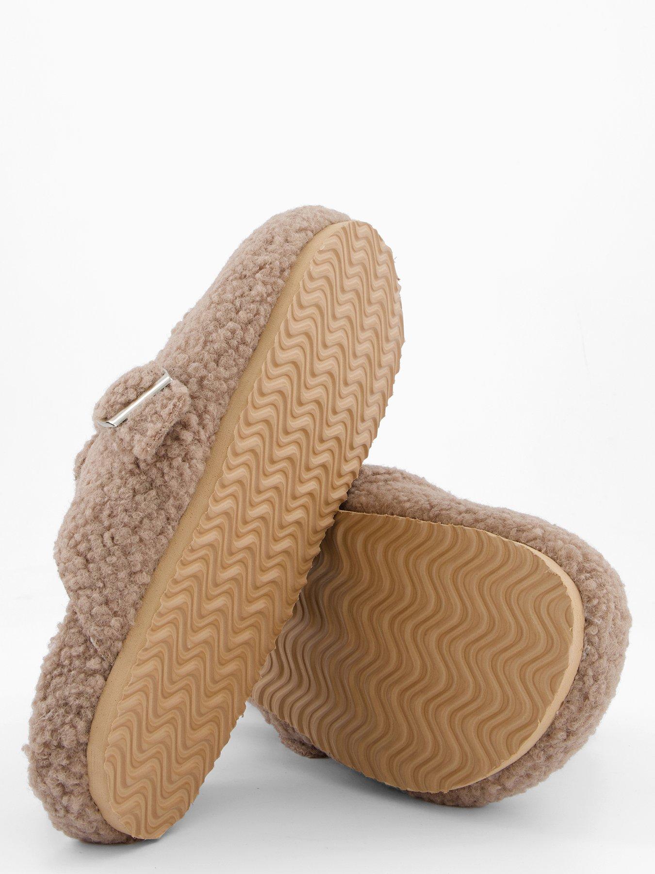 The Very Collection Faux Fur Lined Clog Slipper - Cream | Very