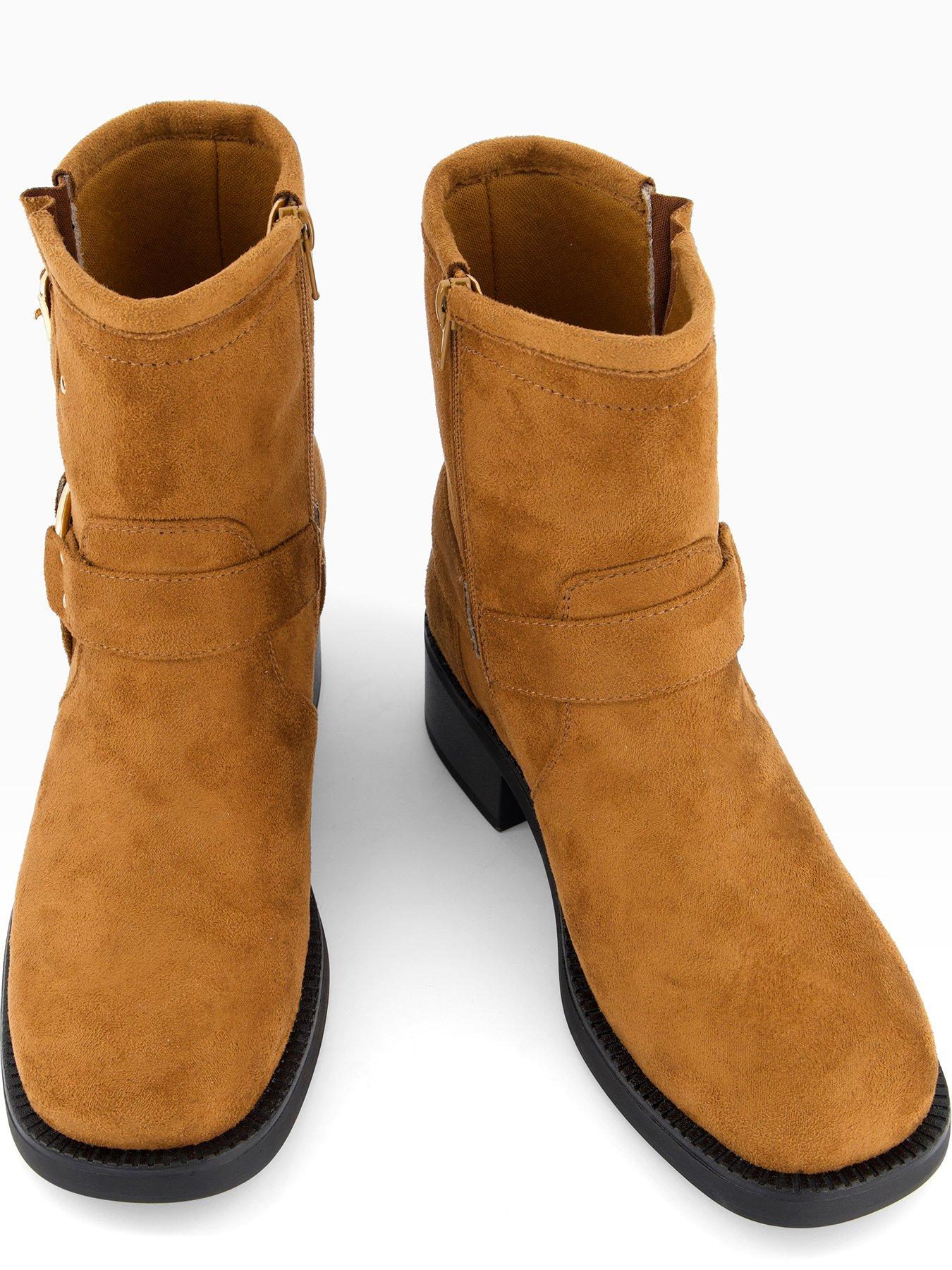 The Very Collection Wide Flat Ankle Boot - Brown | Very