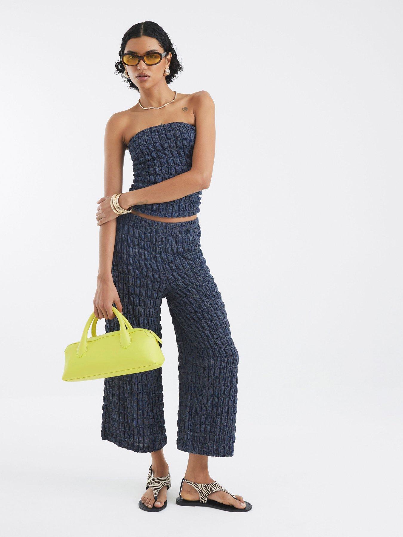 Trousers | Blue | Wide Leg Trousers | Women | Very