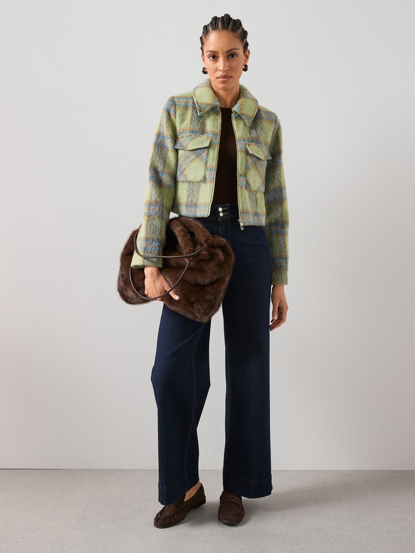 The Very Collection Check Collared Jacket - Green | Very