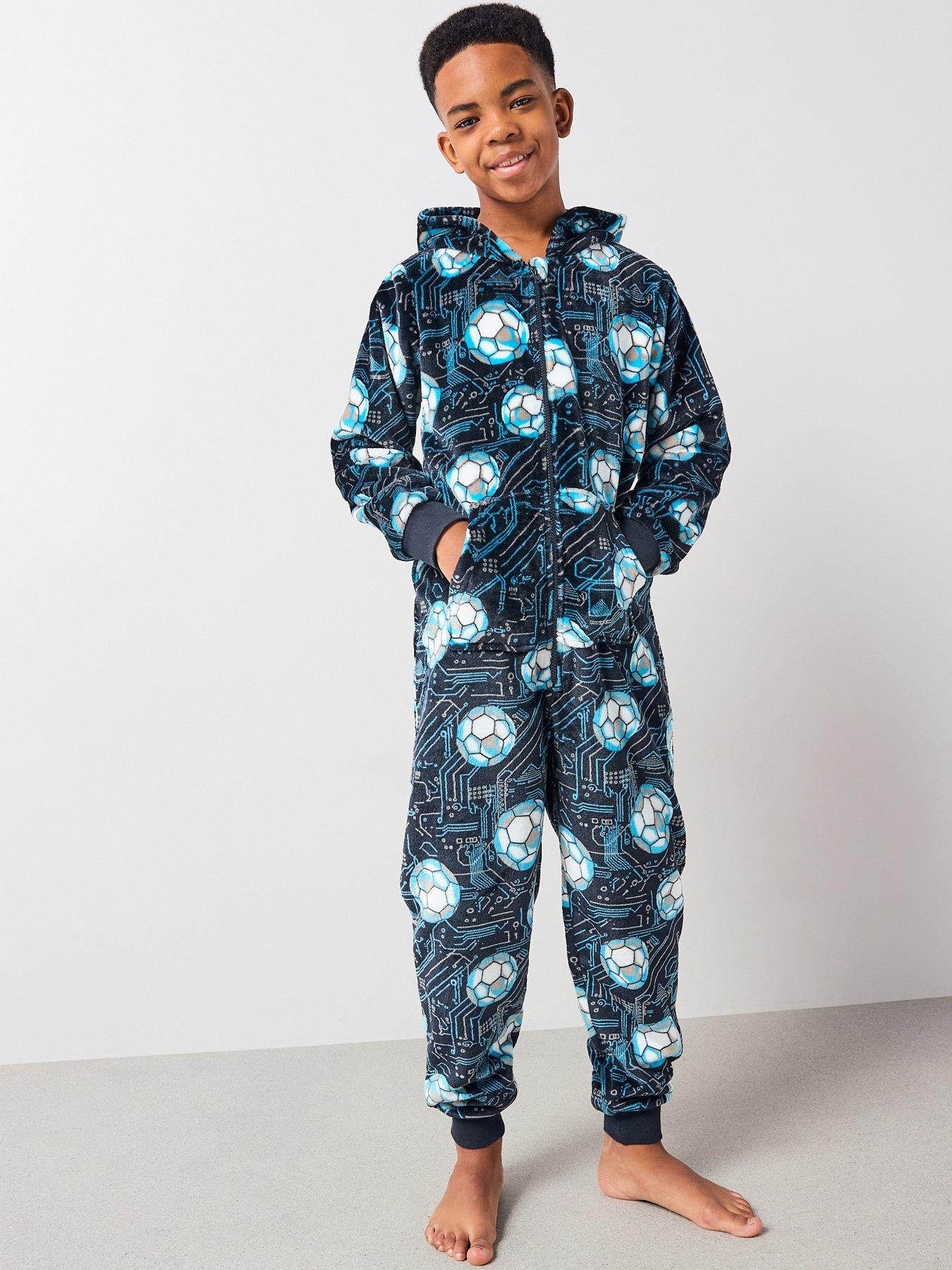 The Very Collection Boy Fleece Football All-In-One - Multi | Very