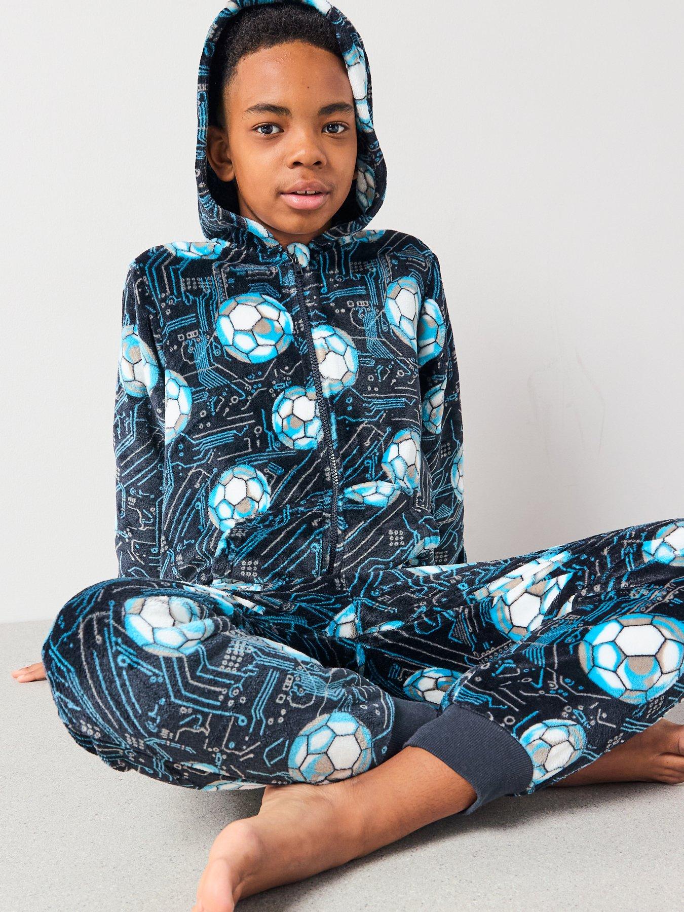 The Very Collection Boy Fleece Football All-In-One - Multi | Very