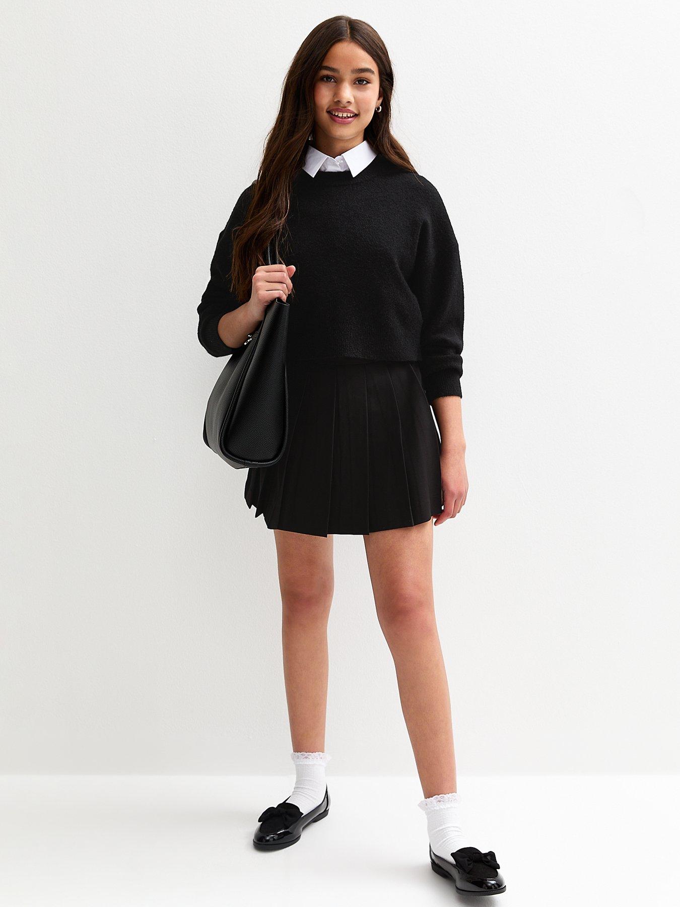 New Look 915 Girls Crew Neck School Jumper - Black | Very