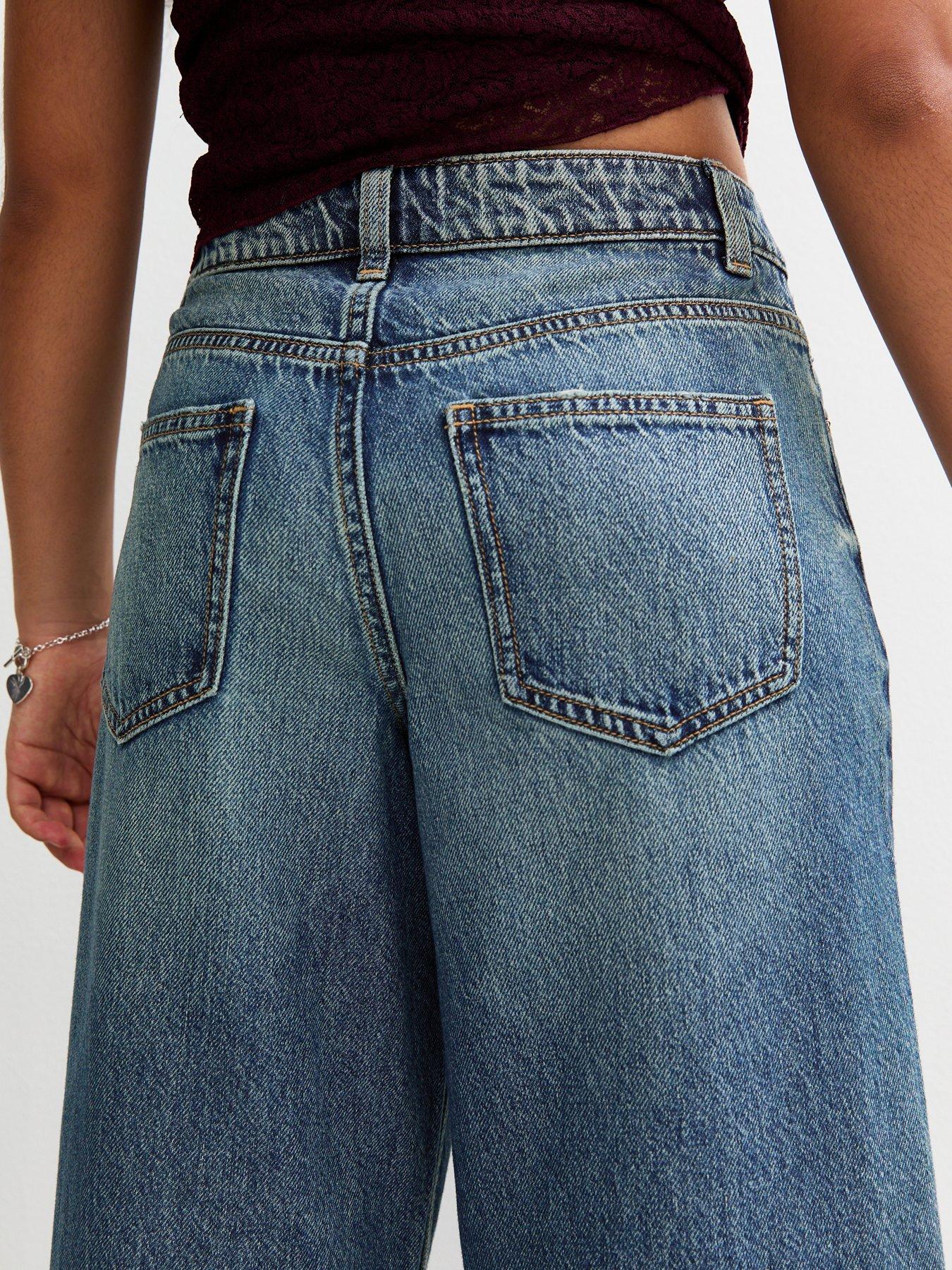 New Look 915 Girls Low Rise Super Wide Leg Jeans - Blue | Very