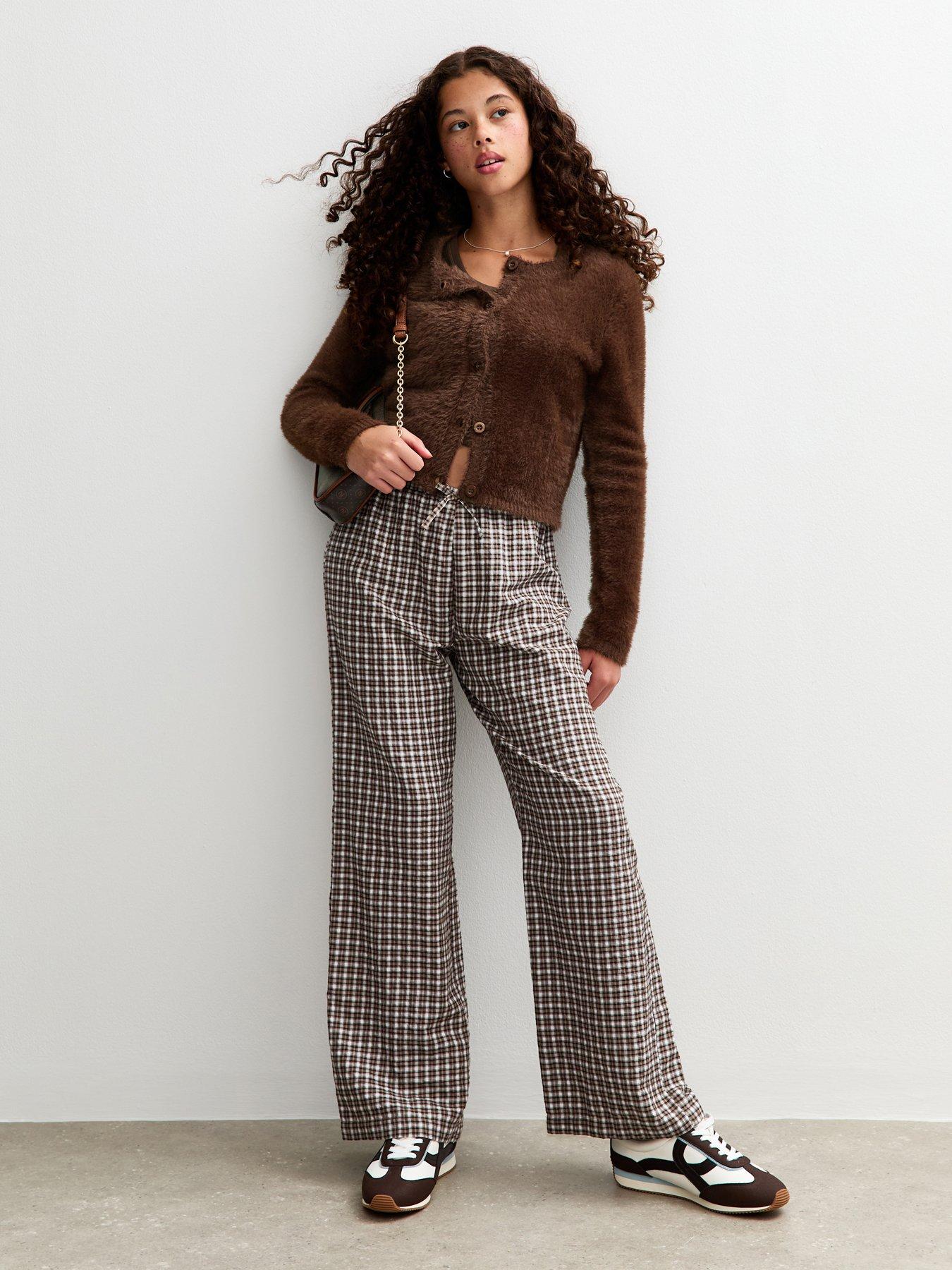 New Look 915 Girls Fluffy Crew Neck Cardigan - Brown | Very