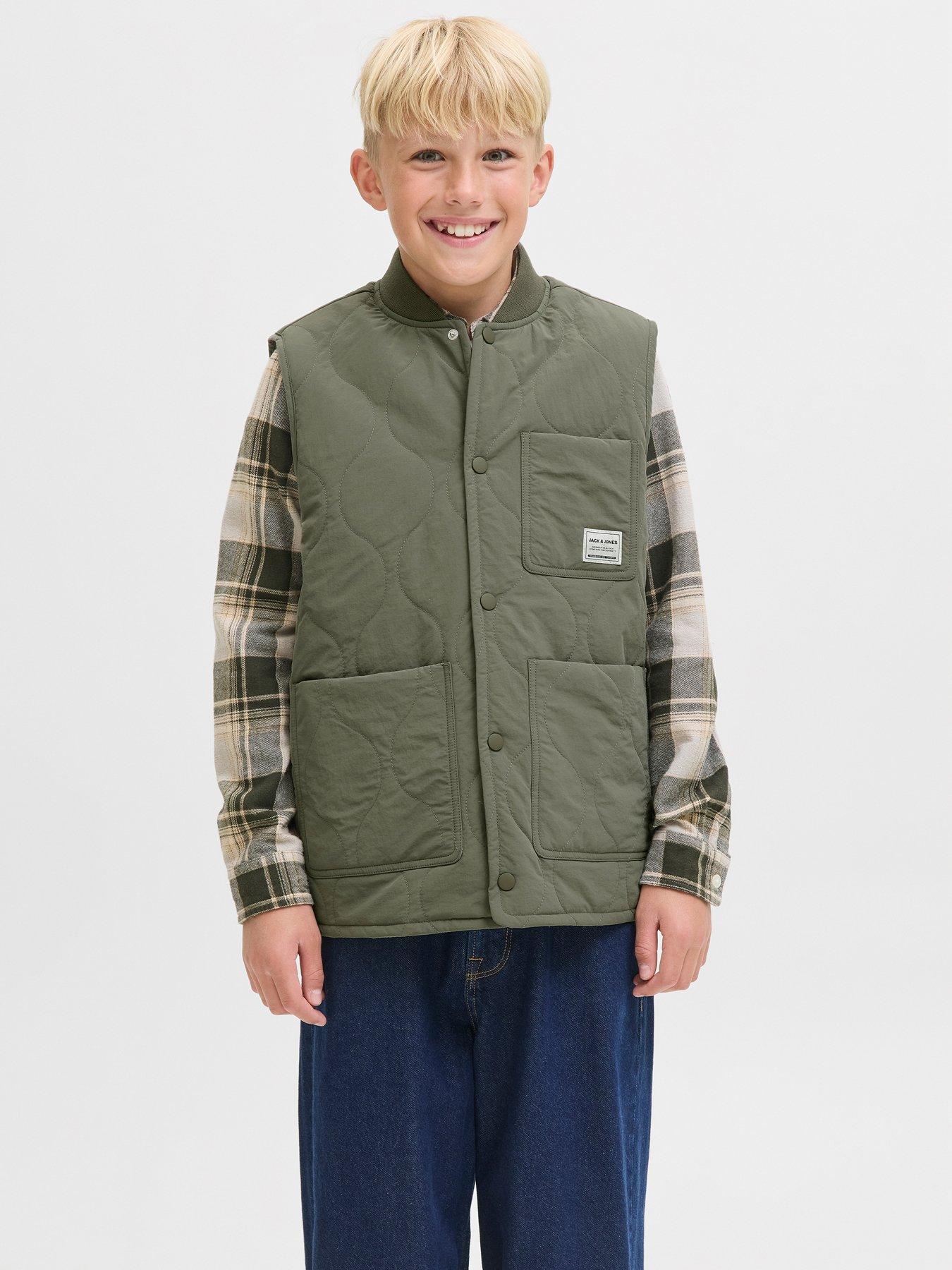 Jack & Jones Junior Boys Hero Liner Gilet - Dusty Olive | Very
