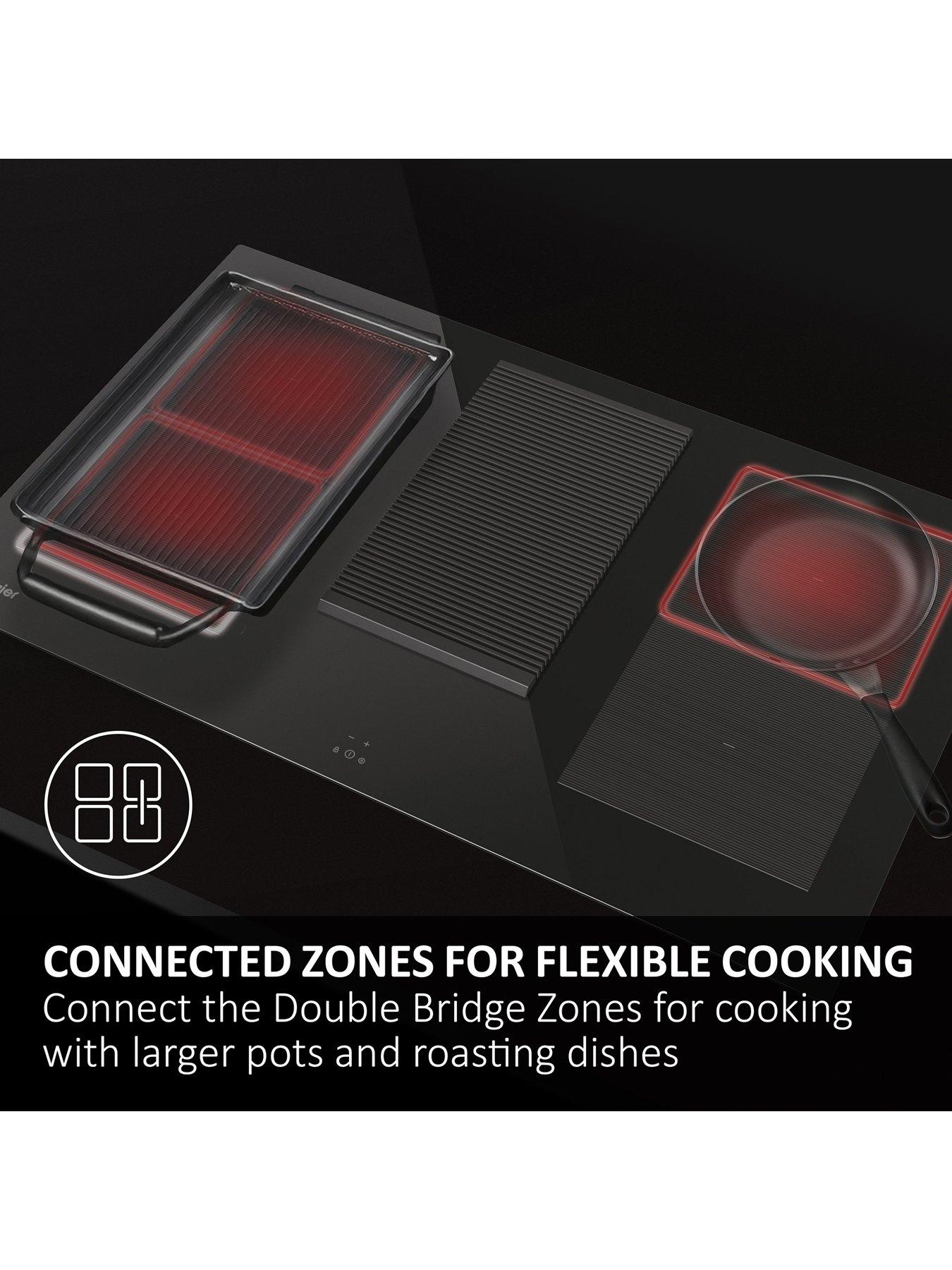 Haier I Dual Series 6 HAIH6IESCF Induction Hob with Extractor, Black | Very