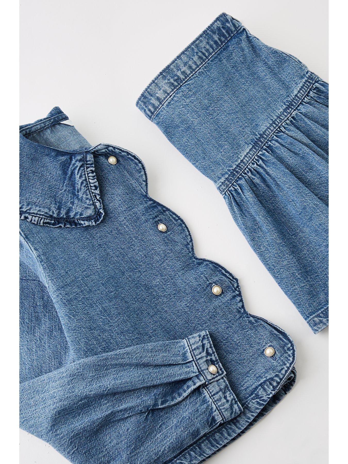 The Very Collection Girls Denim Shirt With Frill Collar And Button Up ...
