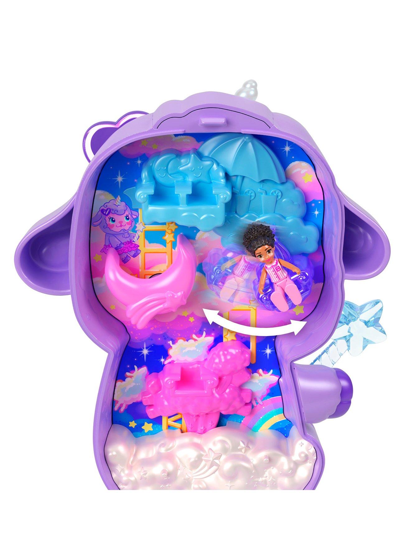 Polly Pocket Cozy Dreamland Lamb Compact Playset with 1 Micro Doll and ...