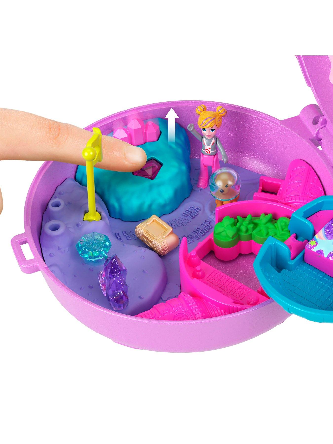 Polly Pocket Planet Polly Compact Playset with 1 Micro Doll and Pet ...