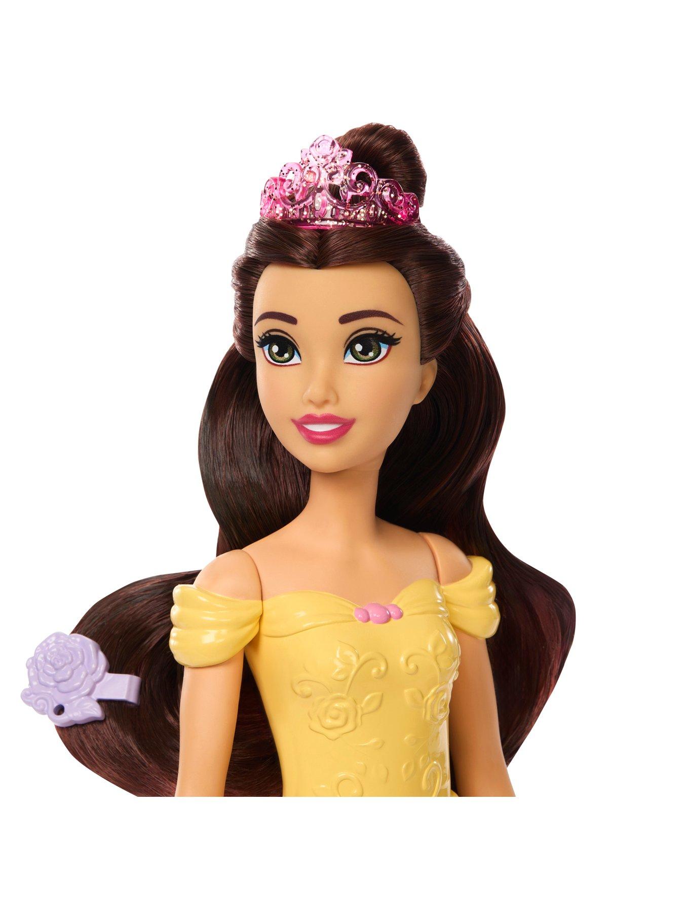 Disney Princess Bathe & Brush Belle Fashion Doll & Dog Figure with ...