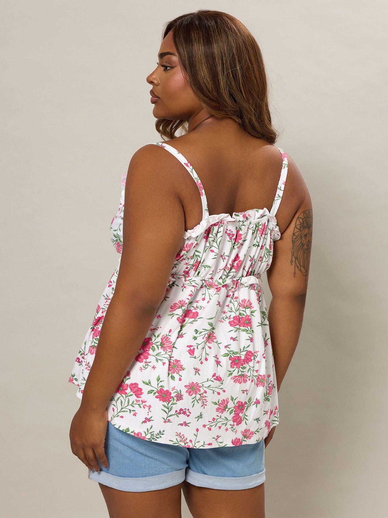 Yours Curve Boho Cami Vest Top - White | Very
