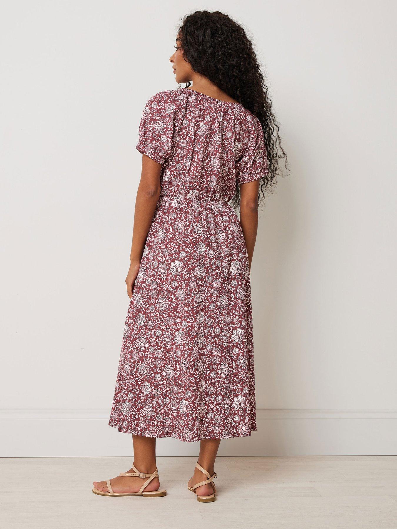 M&Co Petite Gypsy Short Sleeve Dress - Red | Very