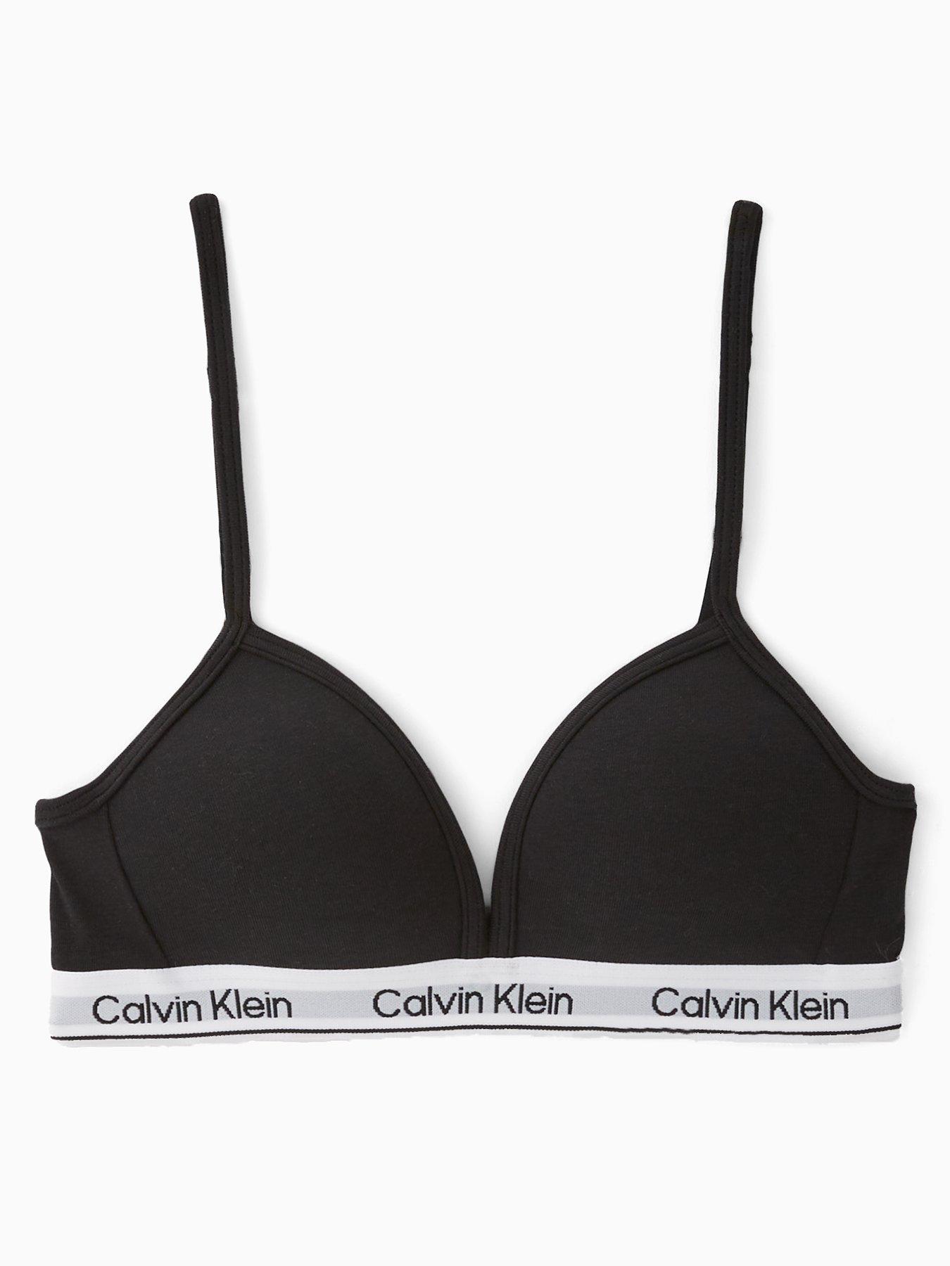 Calvin Klein Girls 2 Pack Triangle Bra - Black | Very