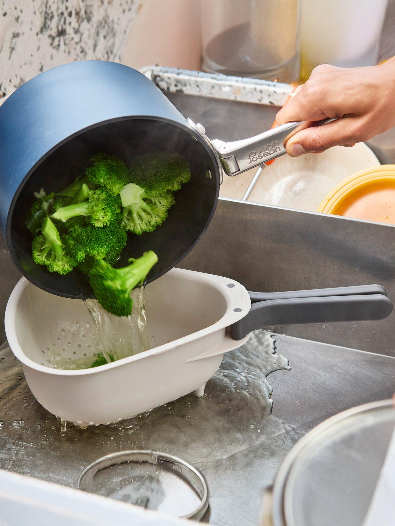 Joseph Joseph Droplet Large White Colander With Folding Handle | Very