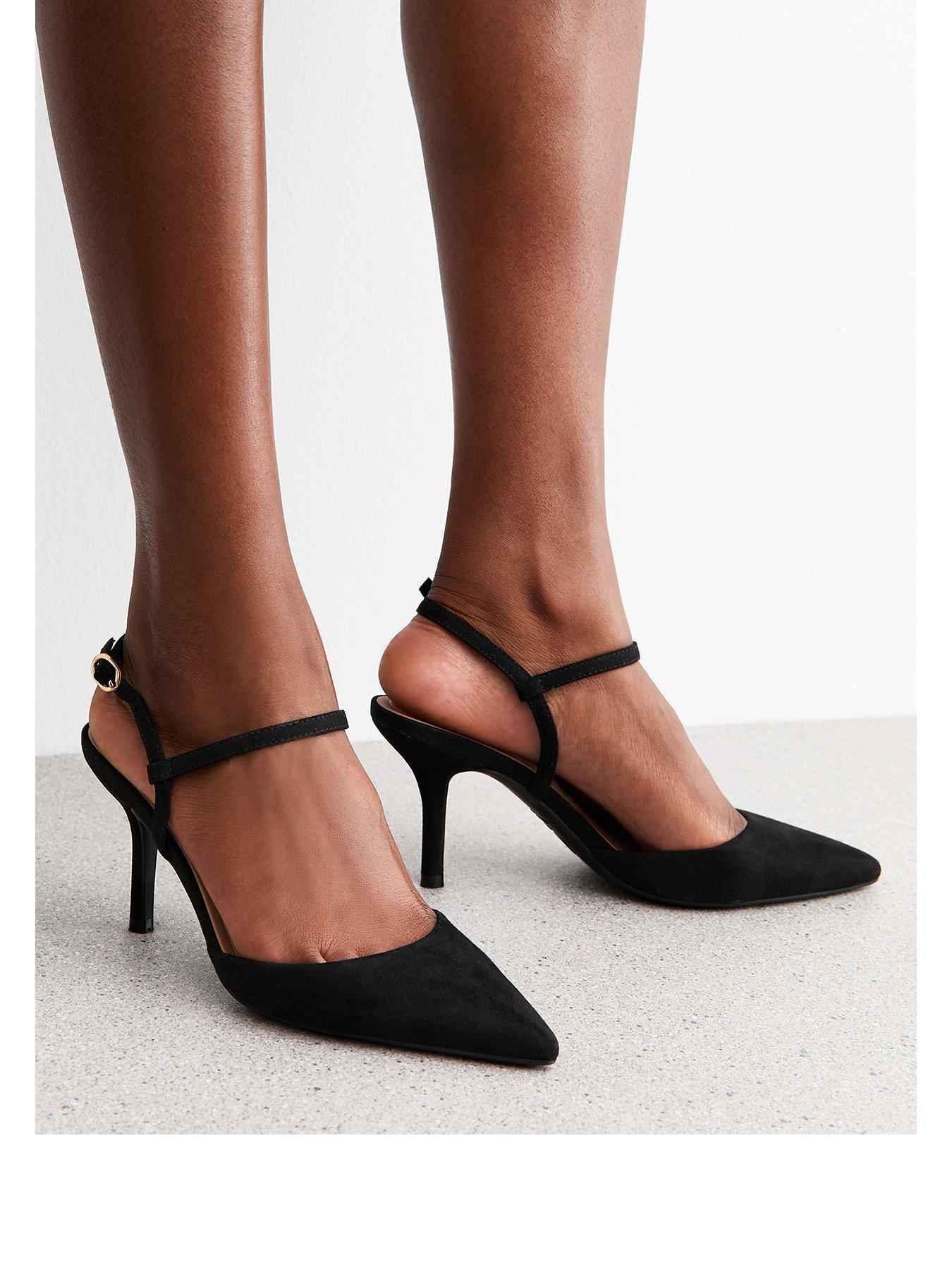 New Look Black Faux Suede Pointed Toe Court Shoes | Very