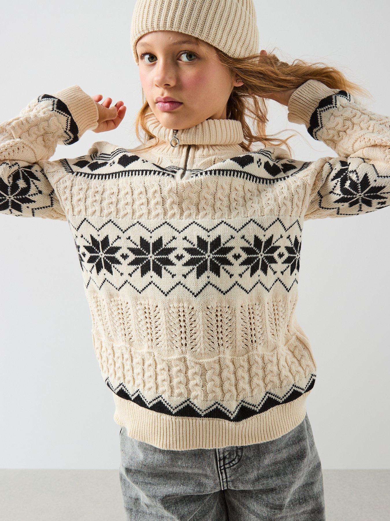 The Very Collection Girls Fair Isle Regular Jumpers - Black | Very