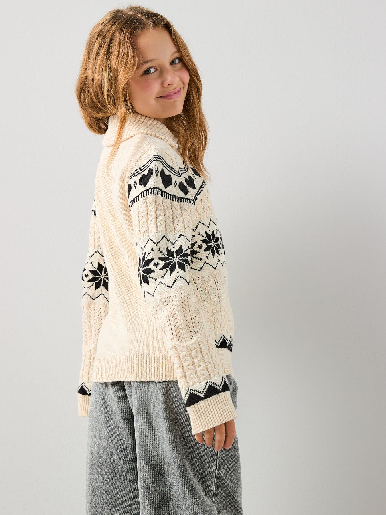 The Very Collection Girls Fair Isle Regular Jumpers - Black | Very