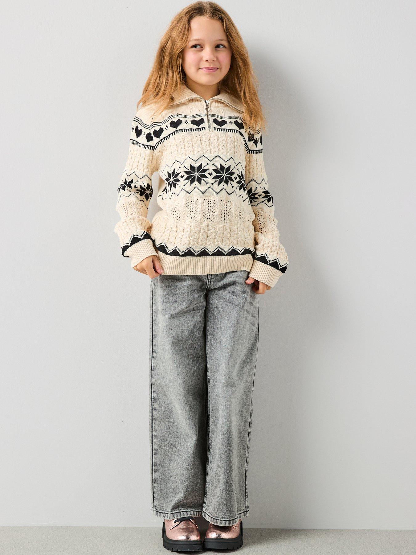 The Very Collection Girls Fair Isle Regular Jumpers - Black | Very