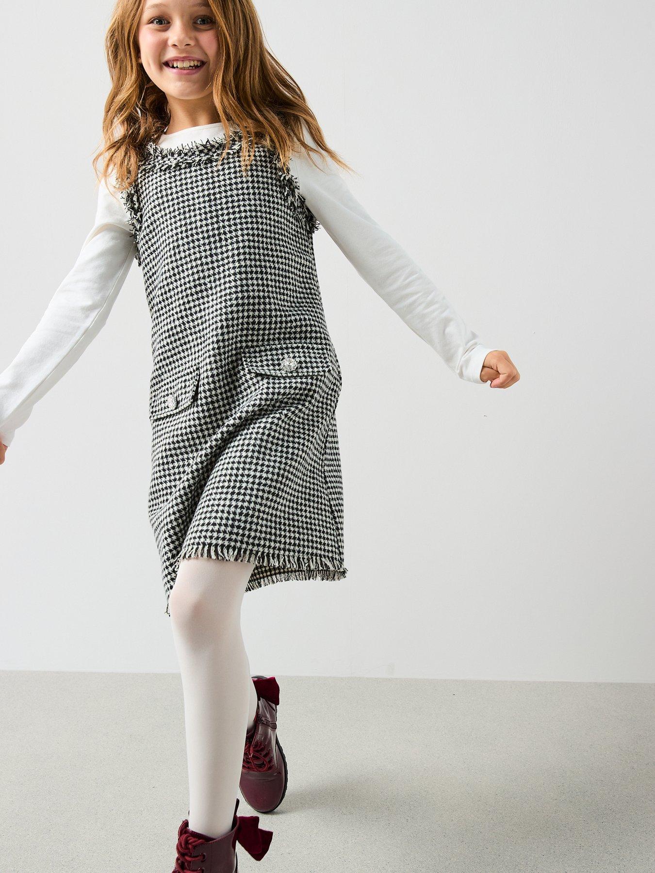 The Very Collection Girls Boucle Pinny And Shirt Set - Cream | Very