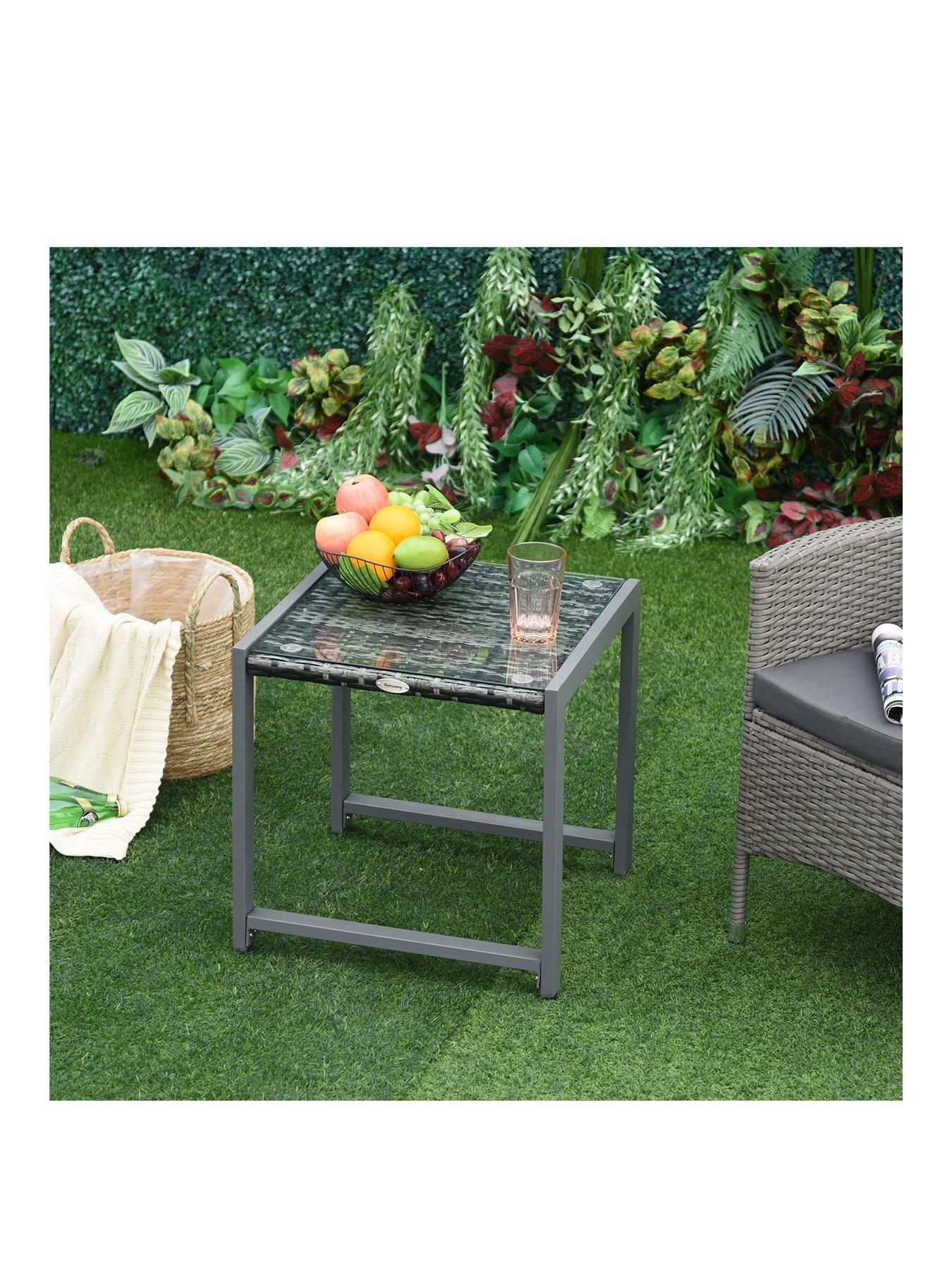 OutSunny Rattan End Table Side | Very