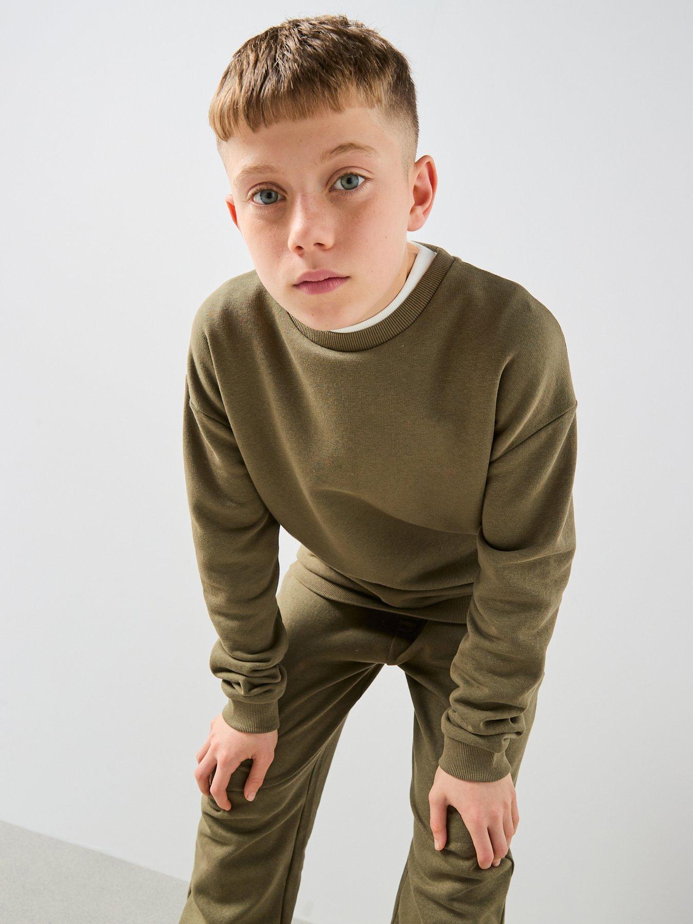 The Very Collection Boys Sweatshirt And Jogger Set - Khaki | Very