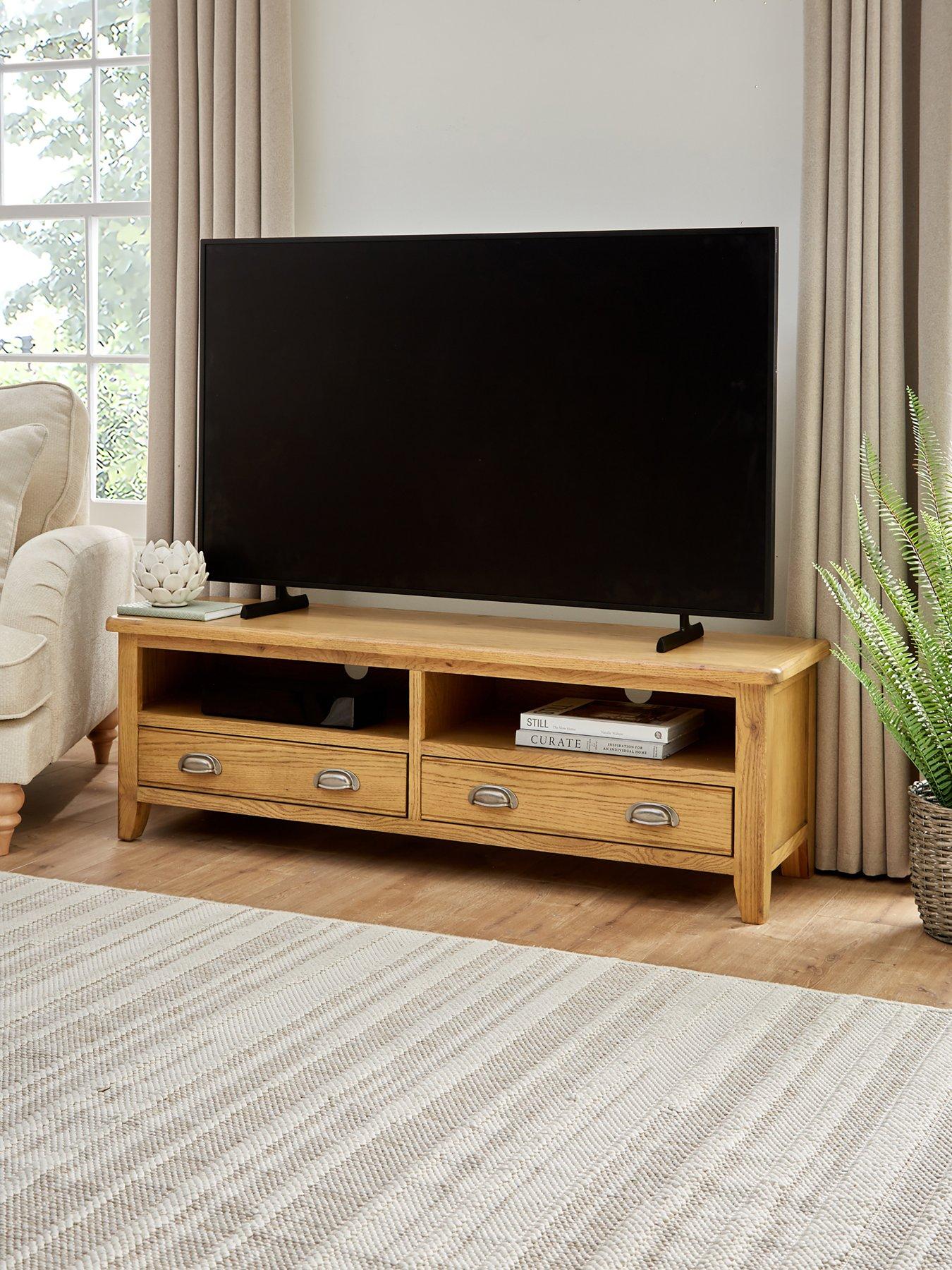 The Very Collection Woodland Large TV Unit - Oak - fits up to 55 inch ...