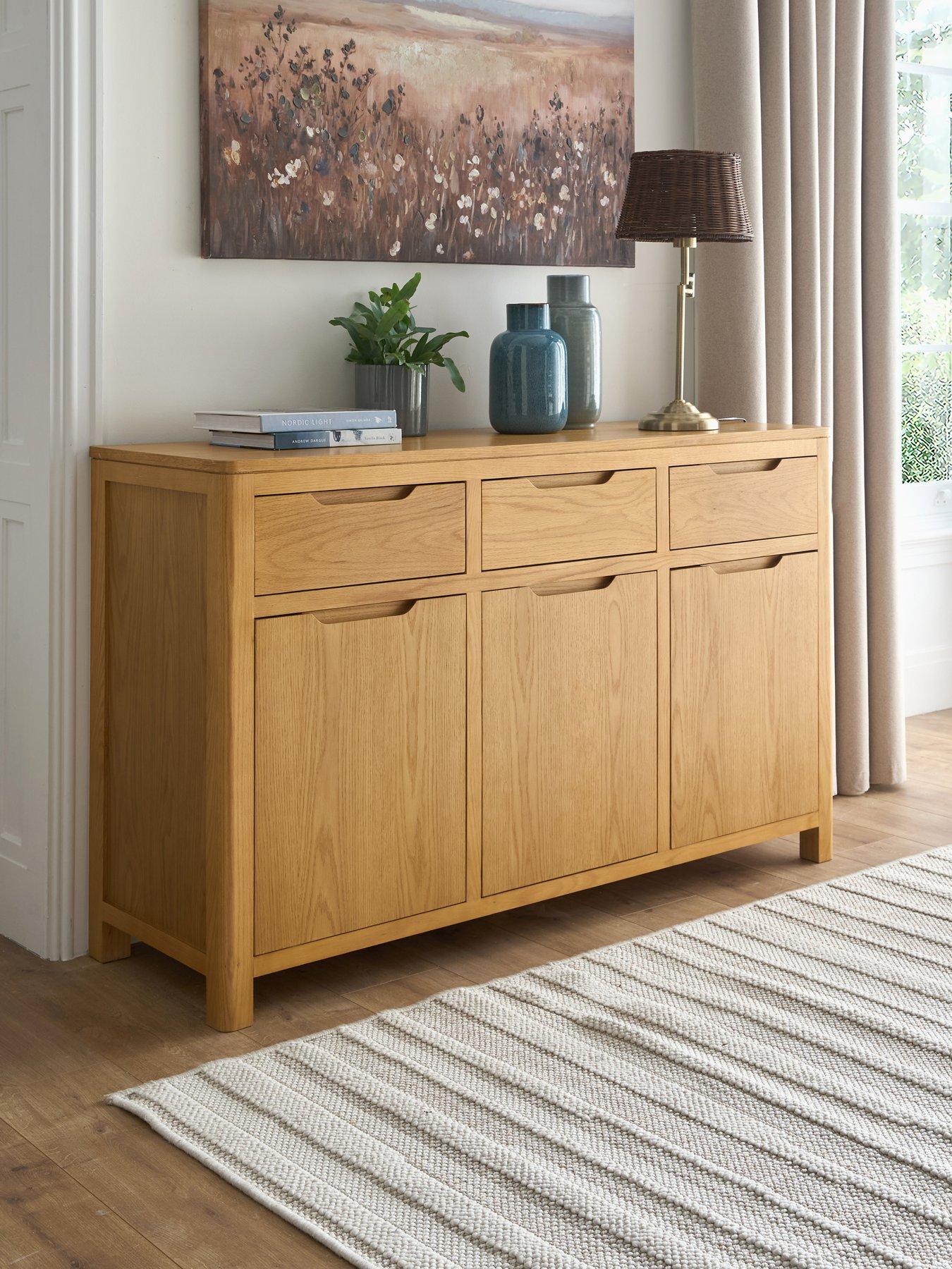 The Very Collection Saxon Large Ready Assembled Sideboard - Oak | Very