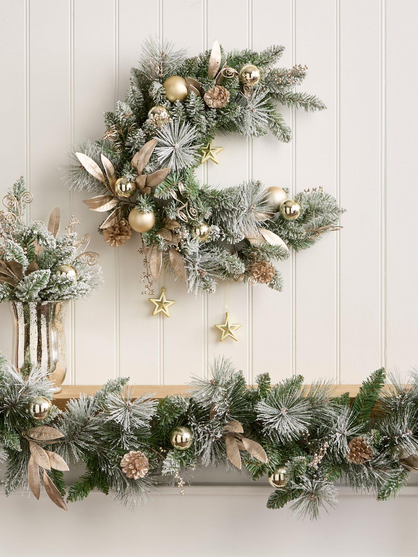 Very Home 53 cm Moon Shaped Christmas Wreath | Very