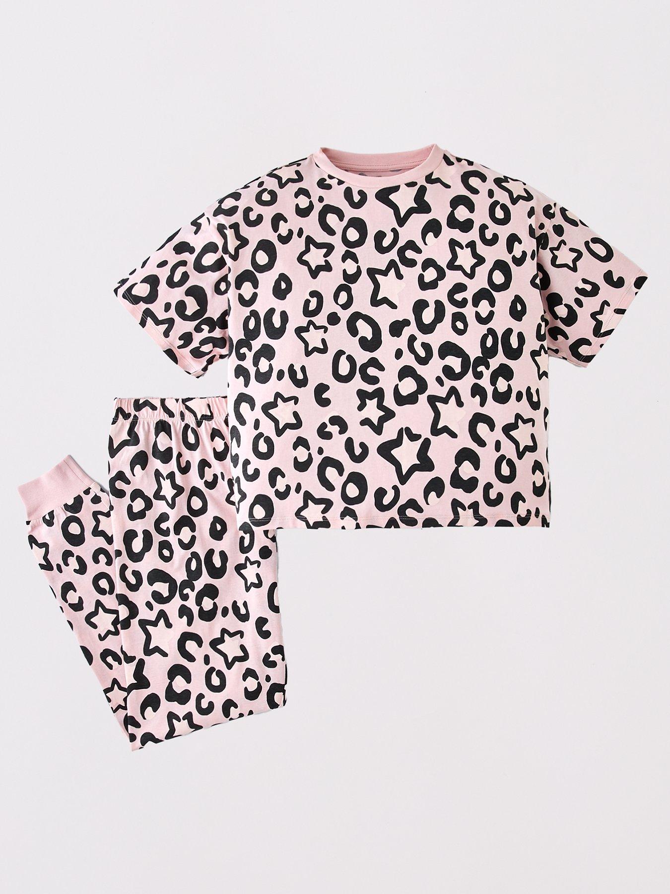 The Very Collection Girls 3 Pack Leopard Print Pyjamas - Multi | Very