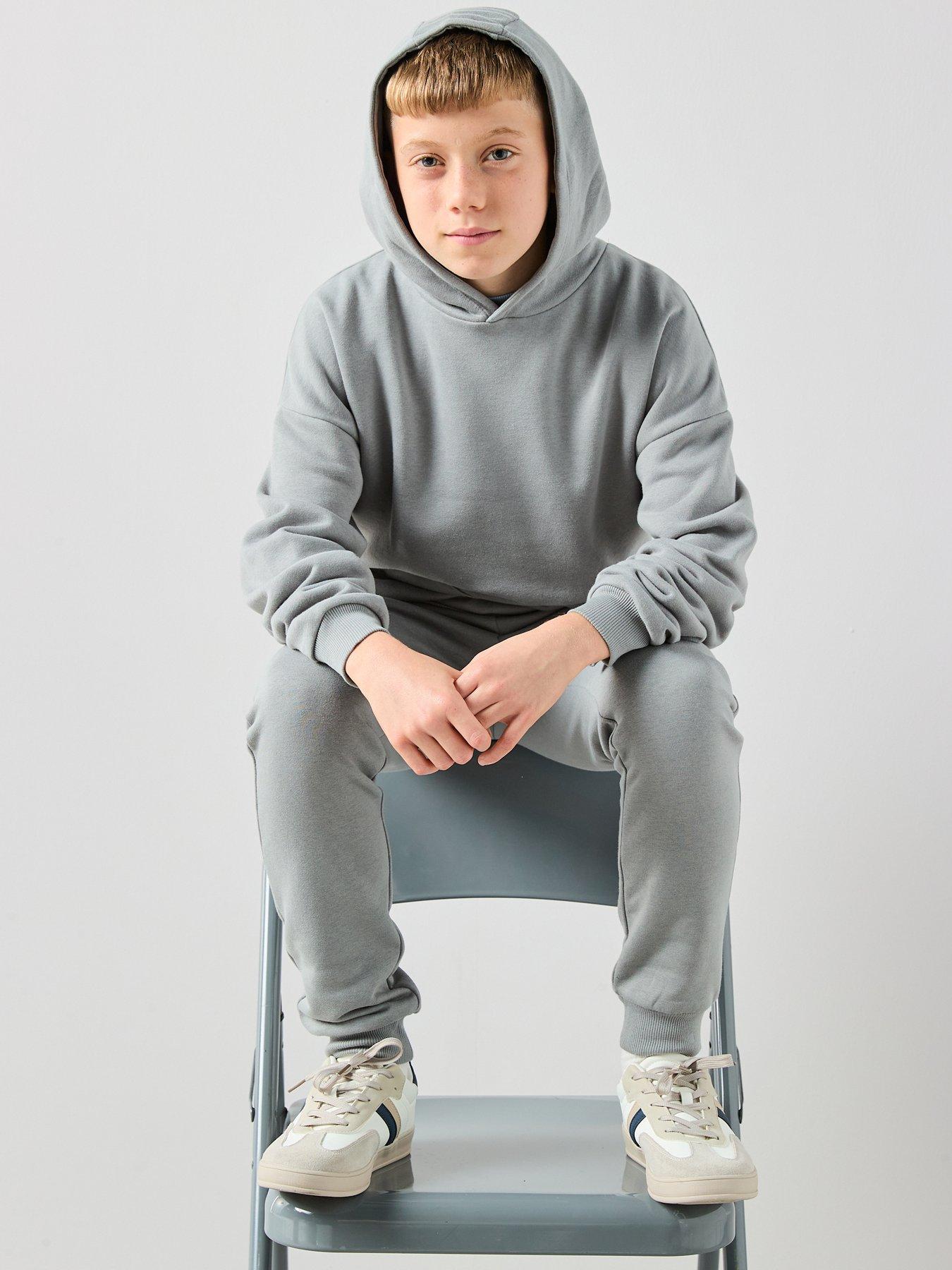 The Very Collection Boys Drop Shoulder Hoodie And Jogger Set - Grey | Very