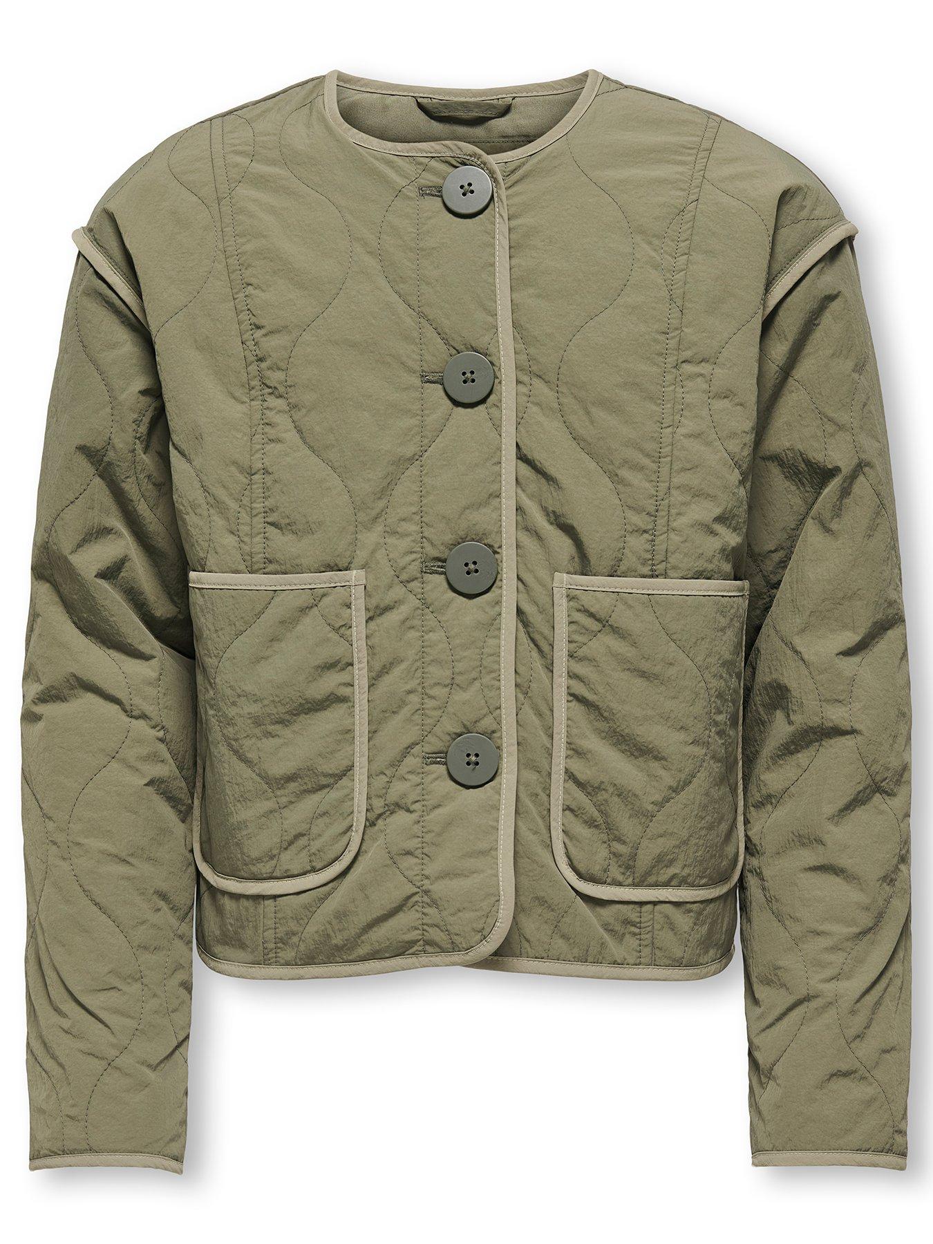 Only Kids Girls Quilted Jacket - Green | Very