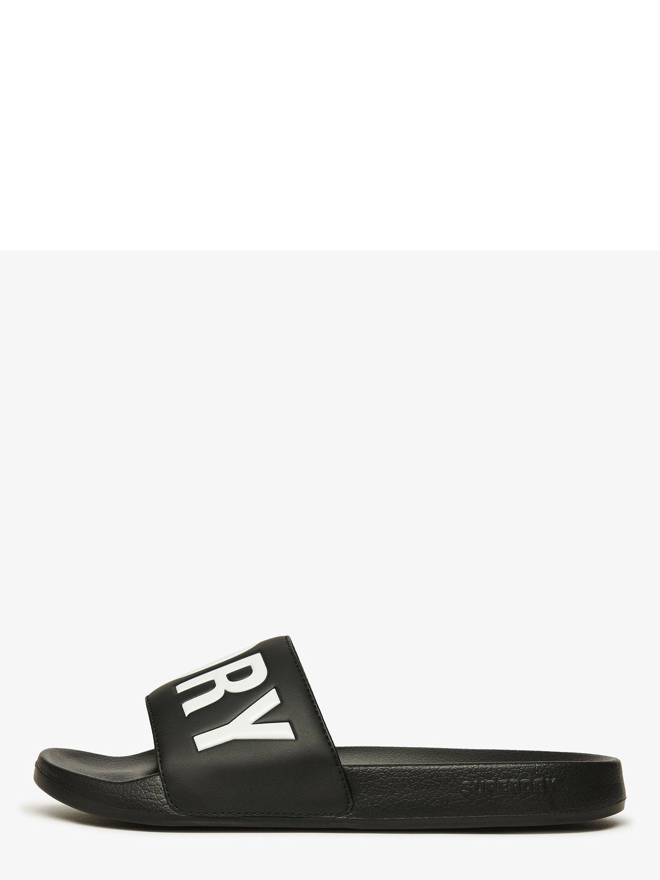 Superdry Core Graphic Pool Sliders- Black | Very