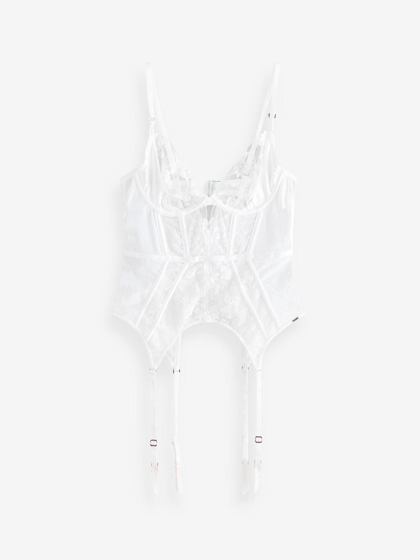 Lipsy Bridal Floral Lace Basque - White | Very